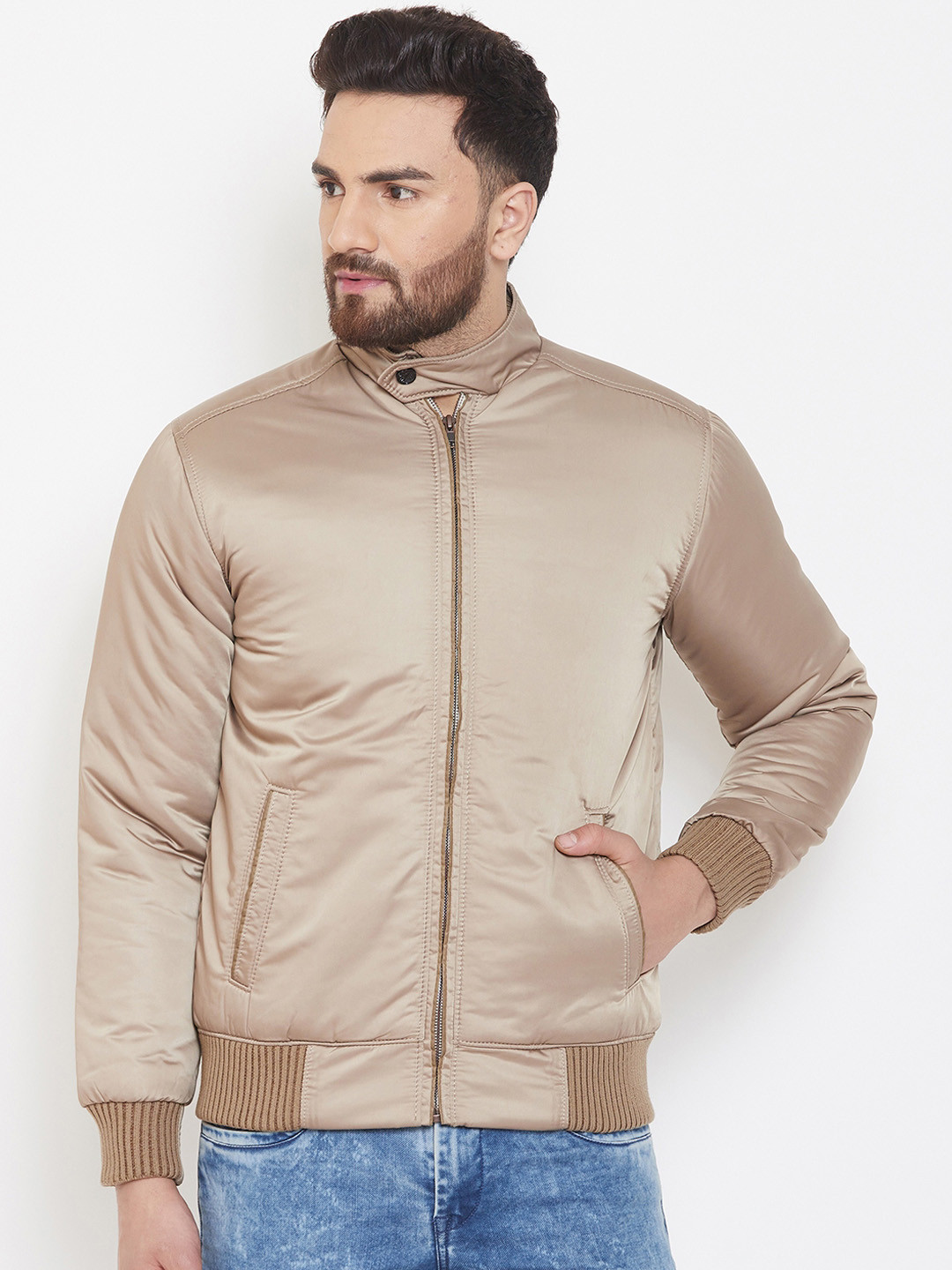 Buy Spirit Men Beige Solid Puffer Jacket - Jackets for Men 11358280 ...