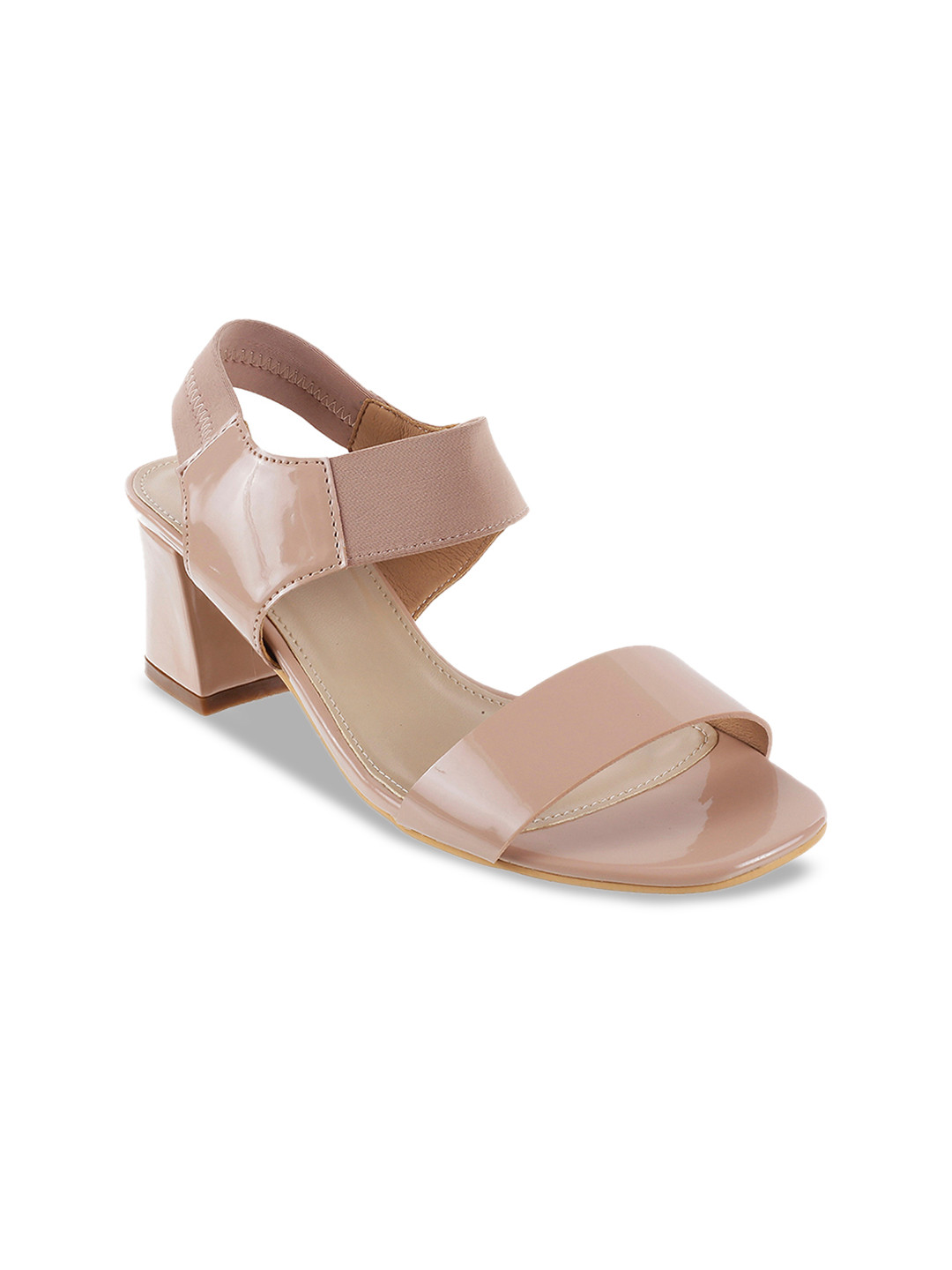 Buy Metro Women Peach Coloured Solid Block Heels - Heels for Women ...