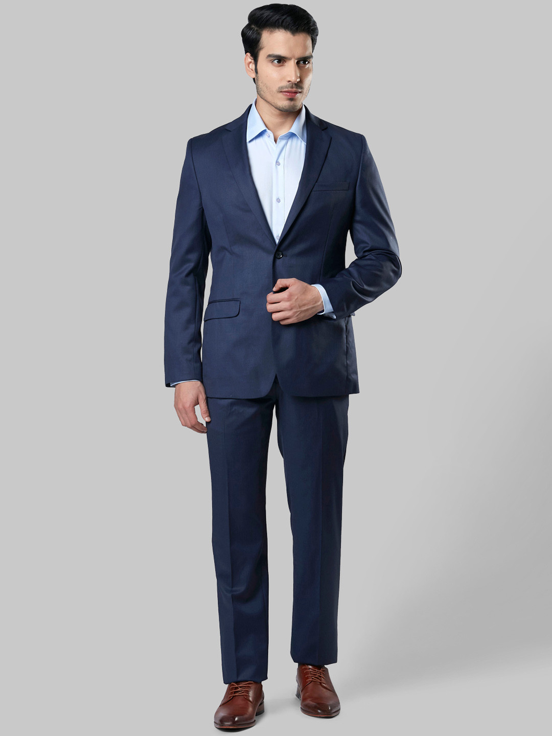 Buy Raymond Men Blue Solid Single Breasted Formal Suit - Suits for Men ...
