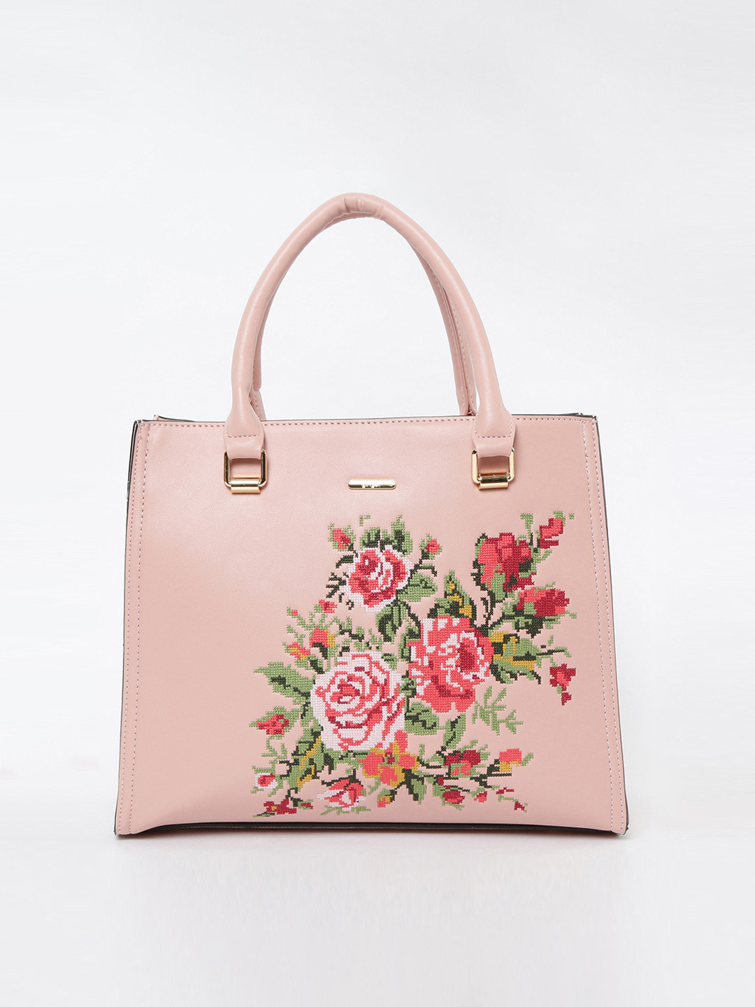 Buy Ginger By Lifestyle Pink & Red Printed Handheld Bag - Handbags for ...