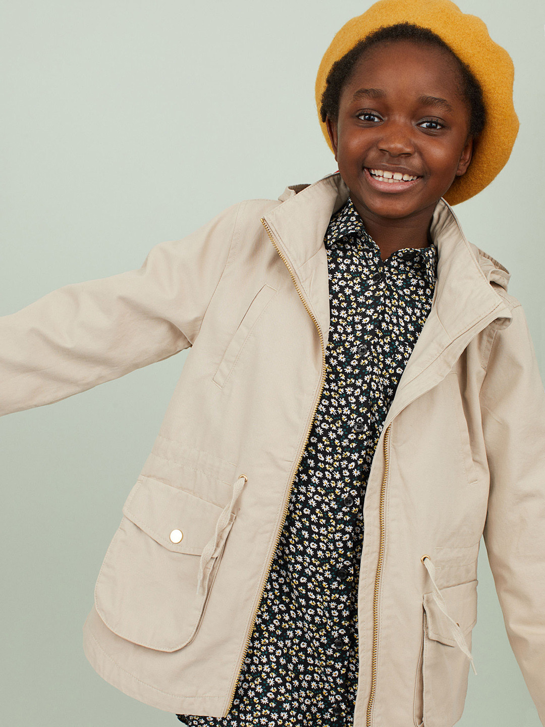 Buy H&M Girls Beige Twill Parka - Jackets for Girls 11407694 | Myntra