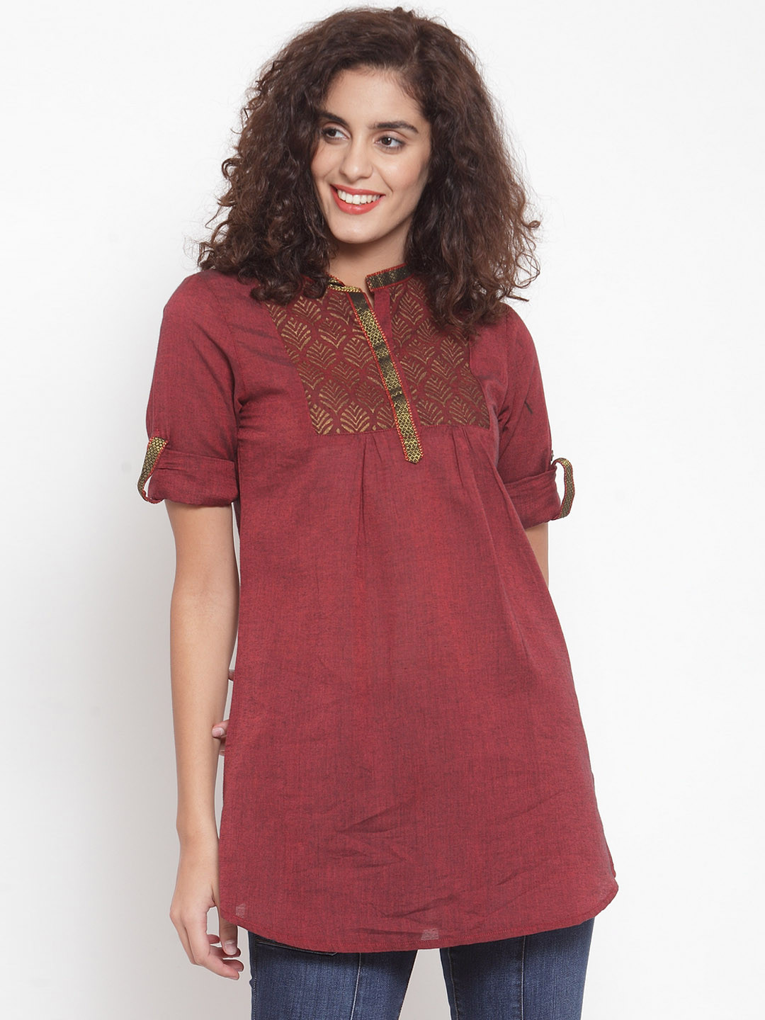 Buy Abhiyuthan Women Maroon Solid Tunic - Tunics for Women 11421950 ...