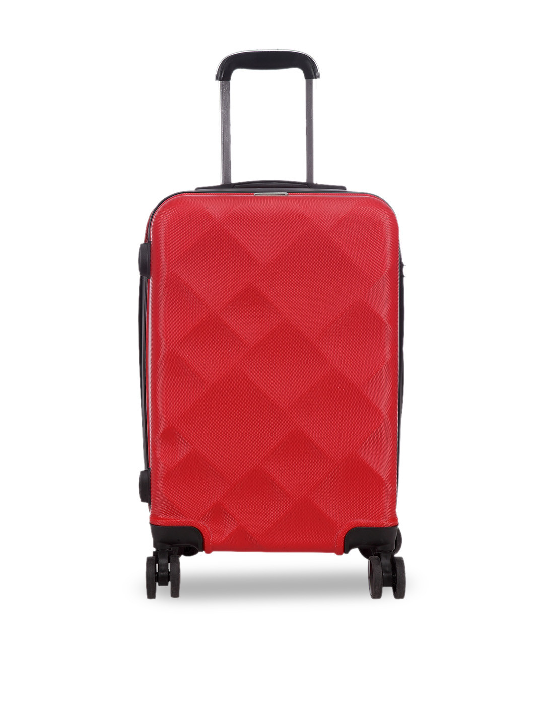 Buy Teakwood Leathers Red Textured Hard Sided Cabin Trolley Suitcase ...