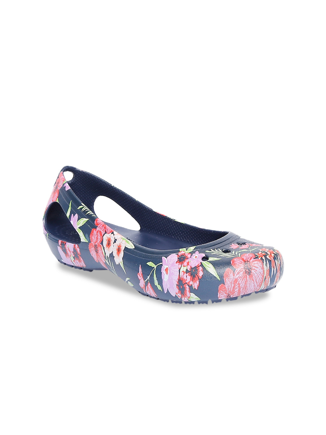 Buy Crocs Kadee Women Navy Blue Printed Ballerinas - Flats for Women ...