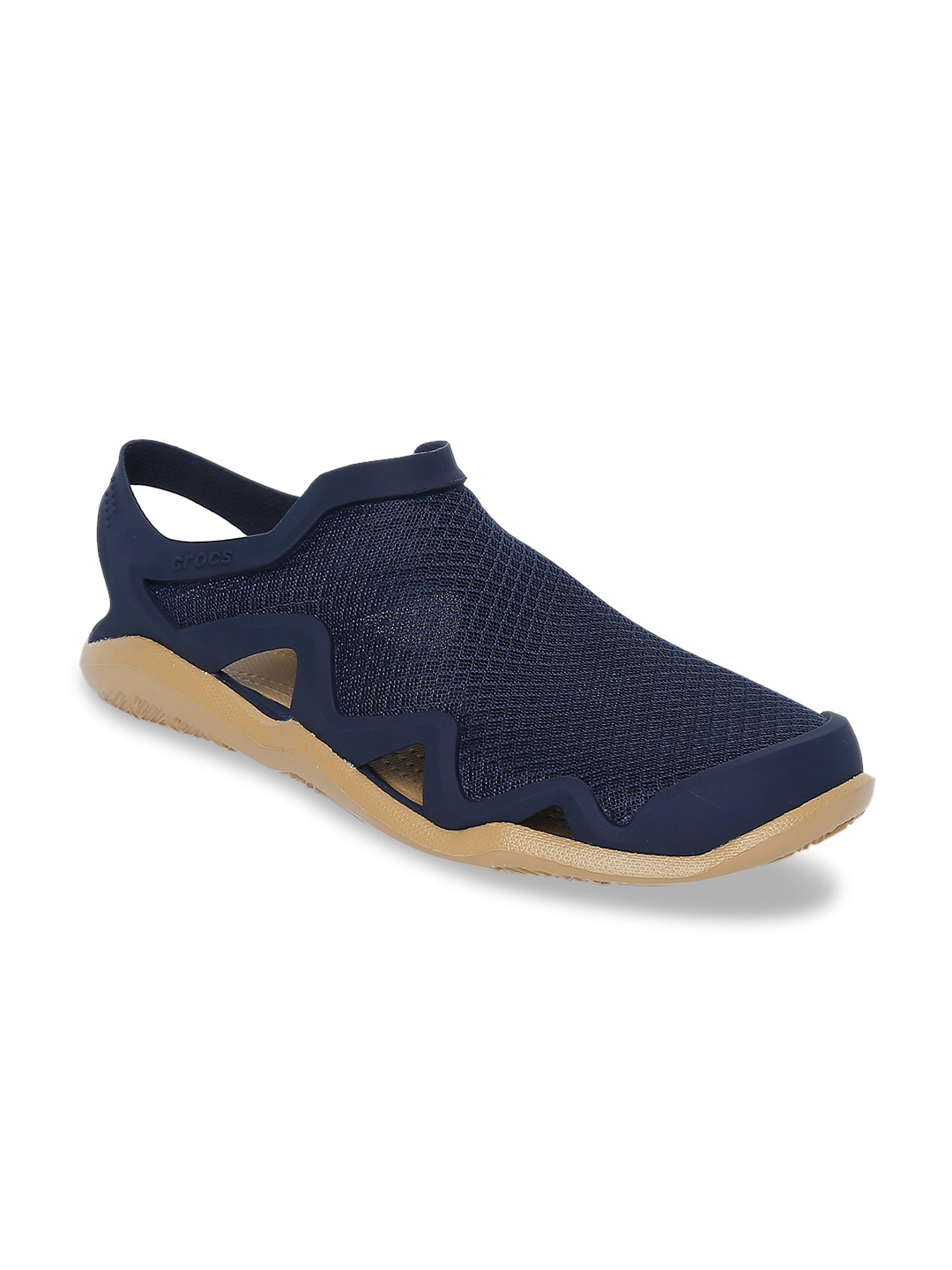 Buy Crocs Men Navy Blue Swiftwater Solid Sandals - Sandals for Men ...