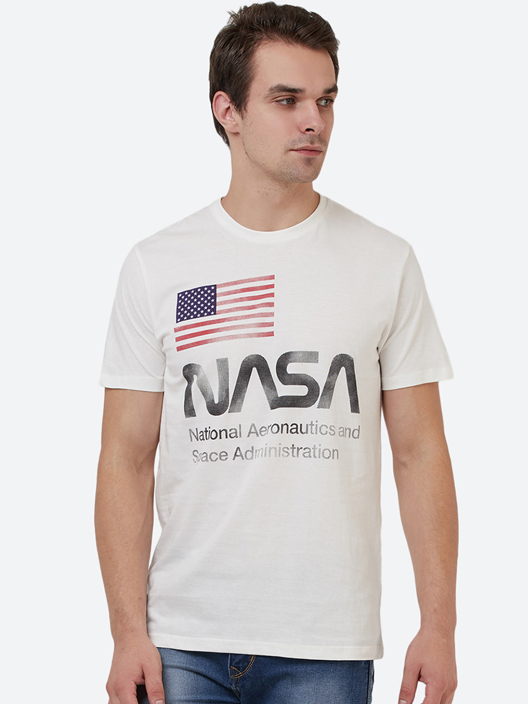 Buy Free Authority Men Off White Nasa Printed T Shirt - Tshirts for Men ...