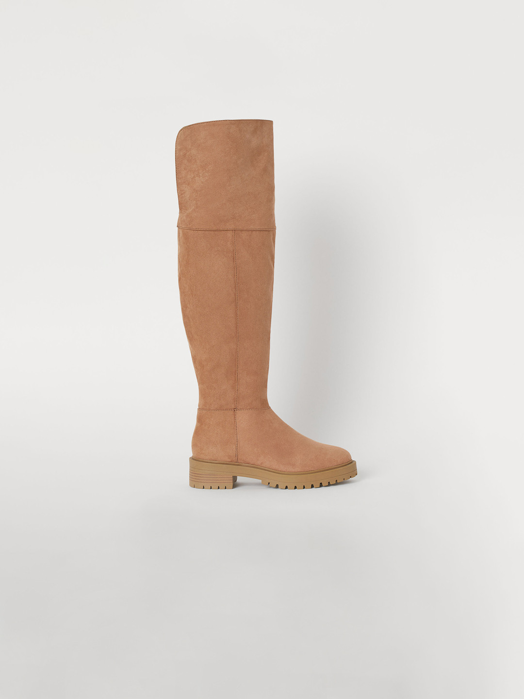 Buy H&M Women Beige Solid Knee High Boots - Boots for Women 11290438 ...