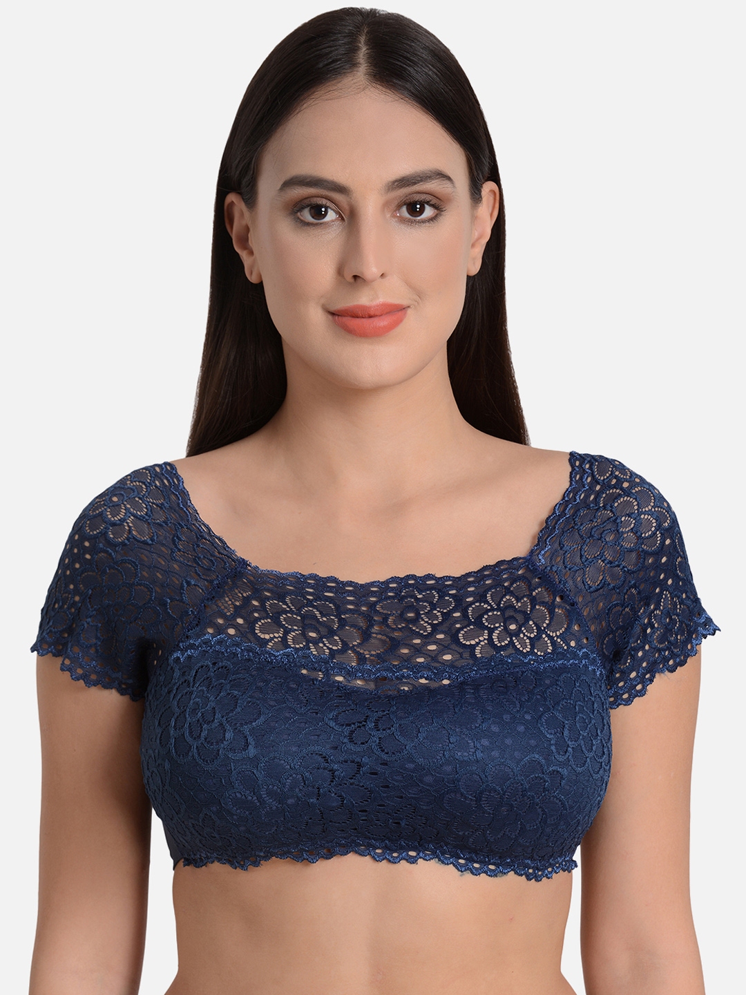Buy Mod And Shy Navy Blue Self Design Non Wired Lightly Padded Bralette Bra Ms133 Bra For Women