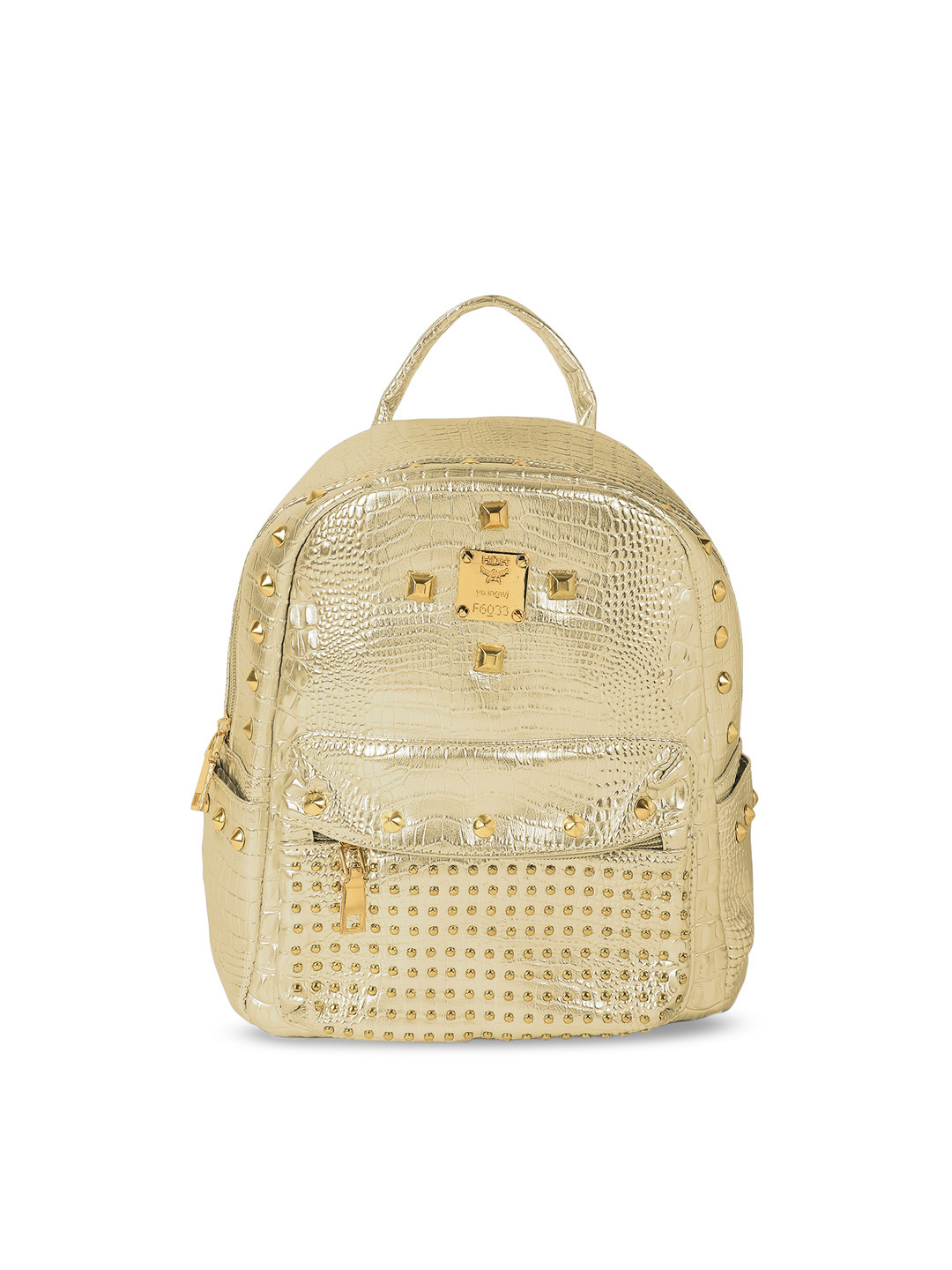 Buy Kielz Women Gold Toned Textured Backpack - Backpacks for Women ...