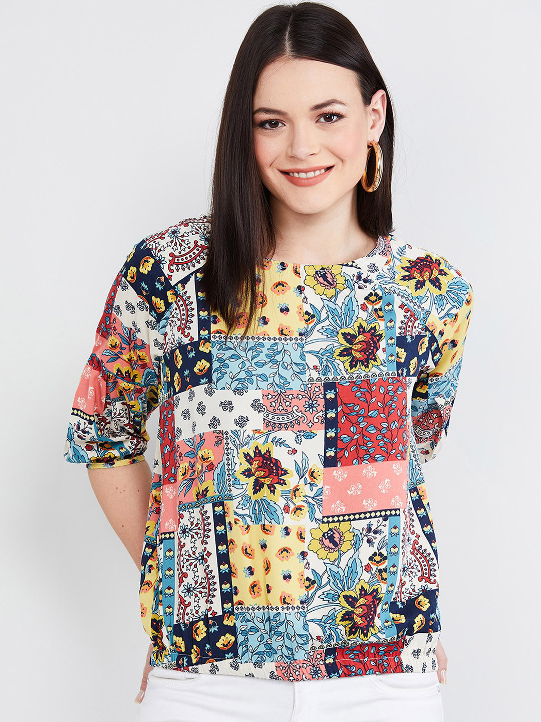 Buy Max Women Multicoloured Printed Top - Tops for Women 12636546 | Myntra