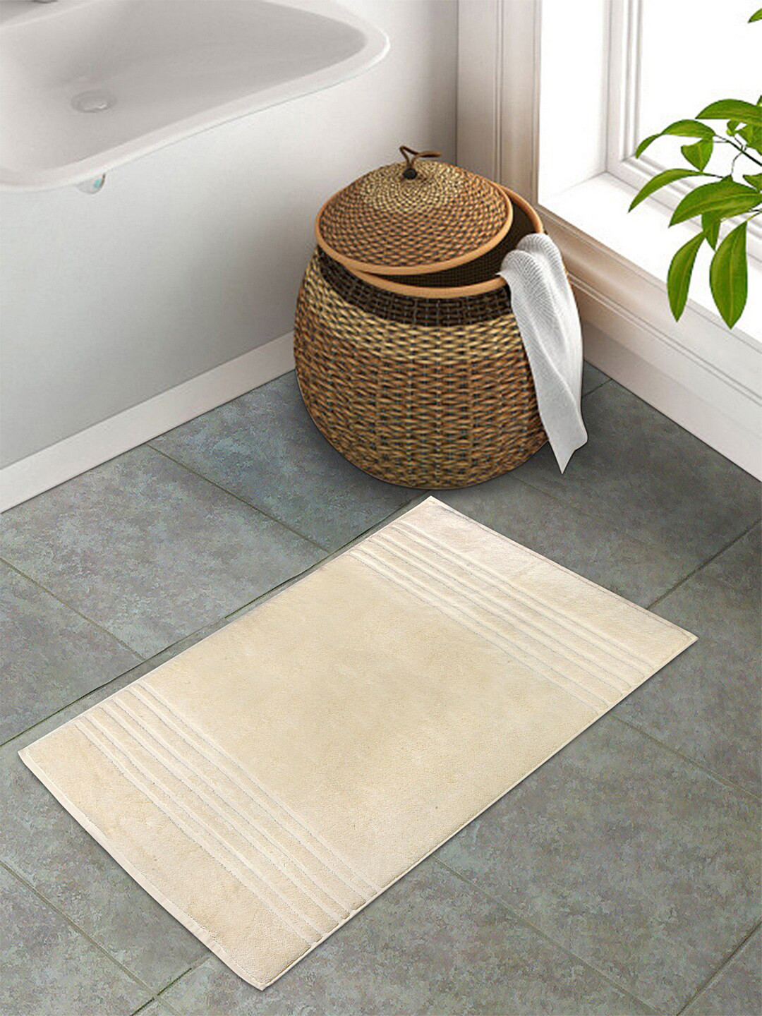 Buy CHRISTY Cream Colour Self Design Renaissance Parchment 2000 GSM ...