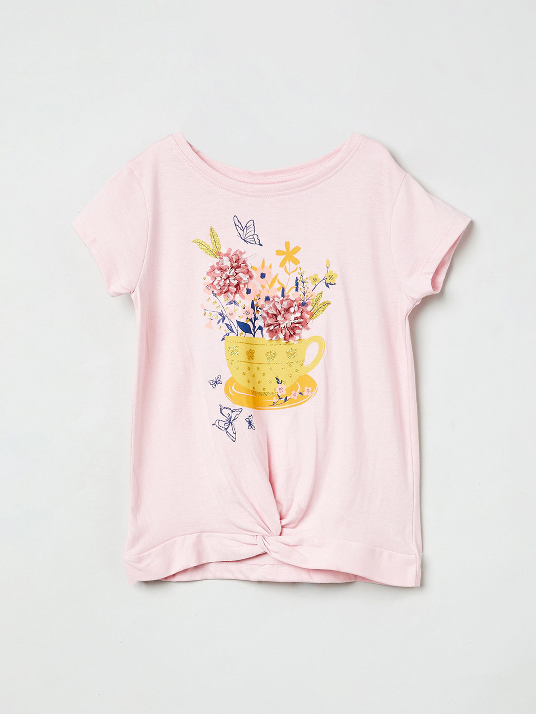 Buy Max Girls Pink Printed Round Neck T Shirt - Tshirts for Girls ...