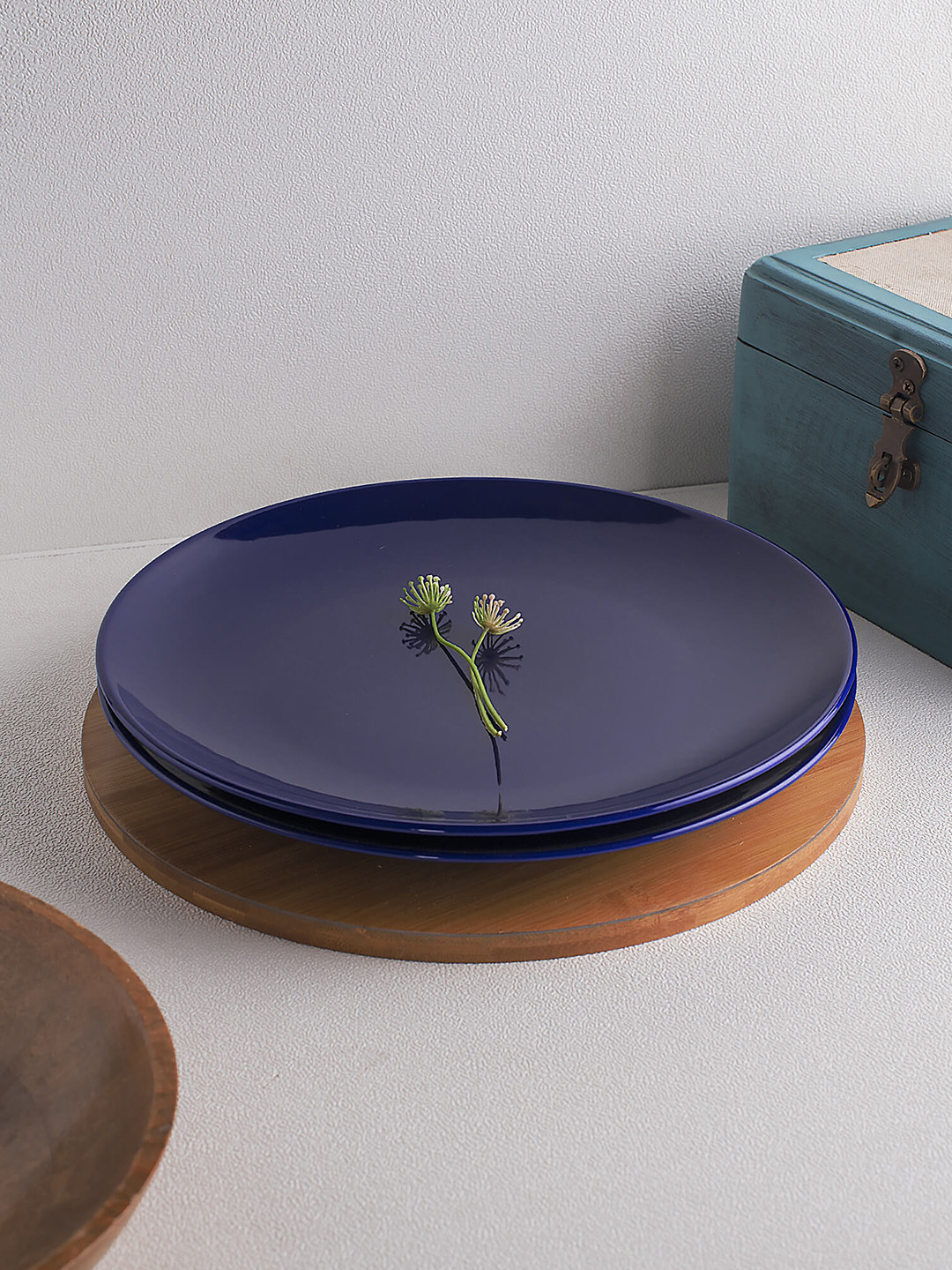 Buy Ariane Set Of 2 Blue Porcelain Dinner Plates - Plates for Unisex ...