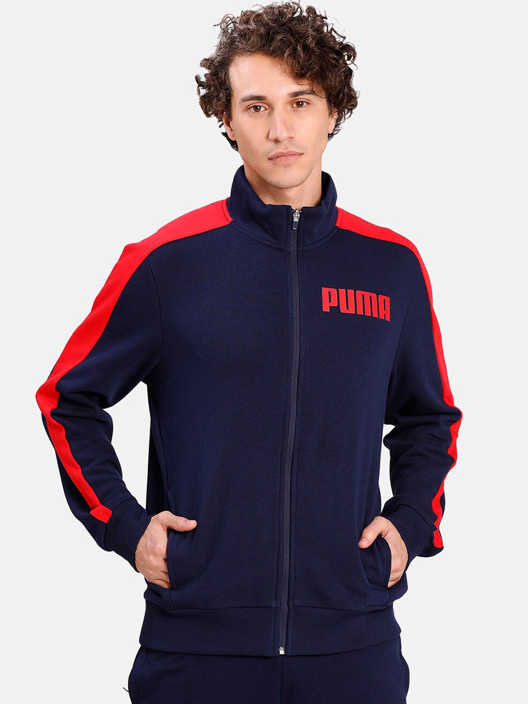 Buy Puma Men Blue & Red Contrast Track Jacket - Jackets for Men ...