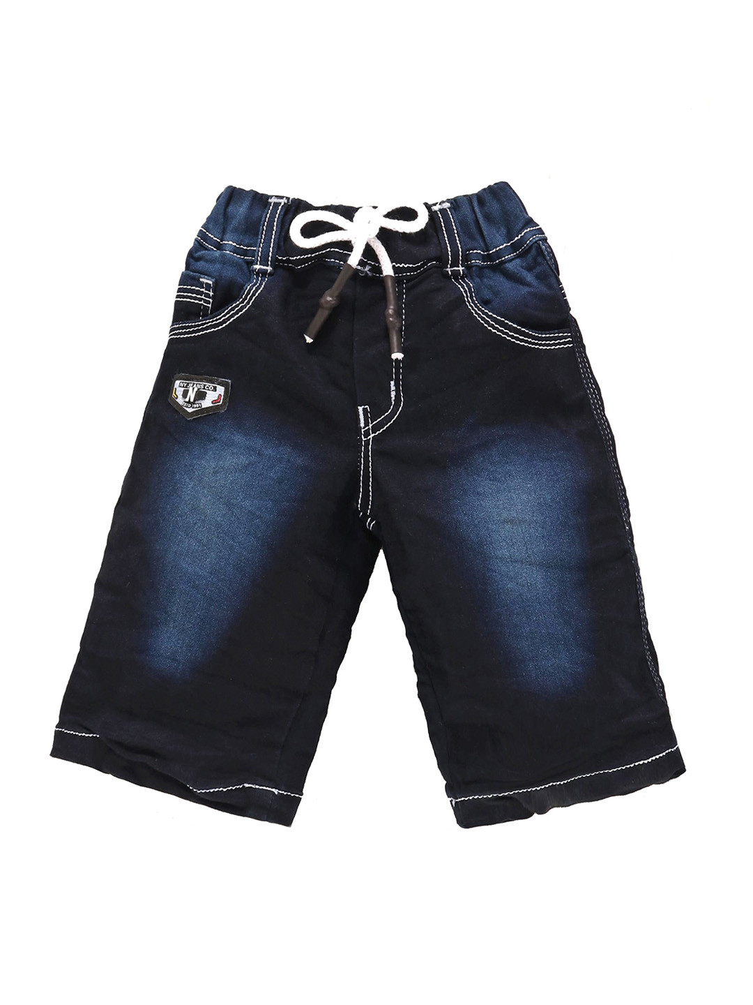 Buy Noddy Boys Navy Blue Washed Regular Fit Denim Shorts - Shorts for ...