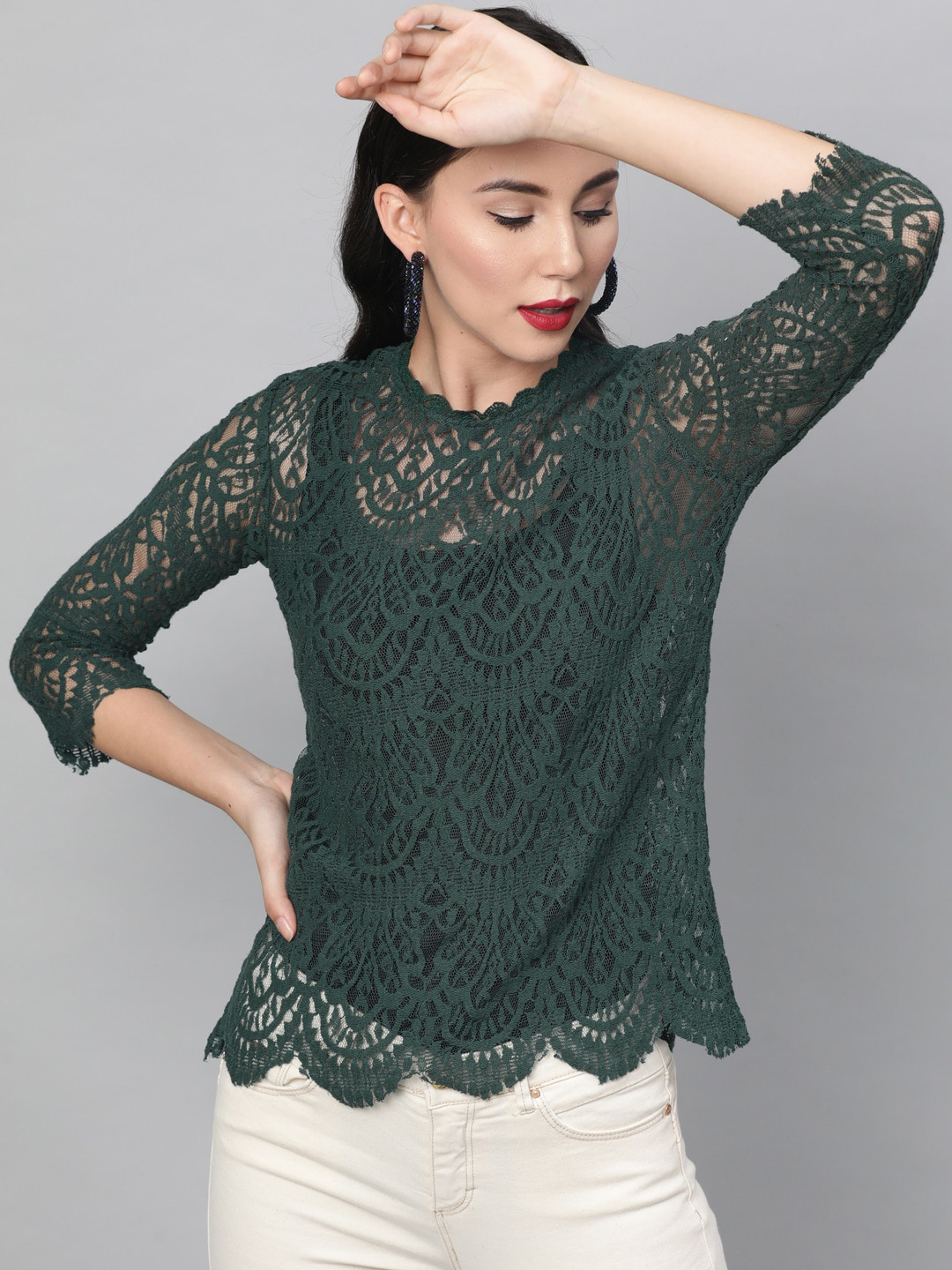 Buy STREET 9 Women Green Solid Top - Tops for Women 12713668 | Myntra