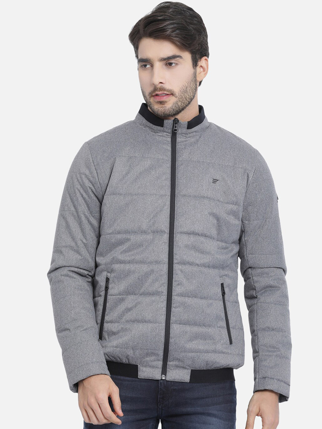 Buy T Base Men Grey Solid Lightweight Padded Jacket - Jackets for Men ...