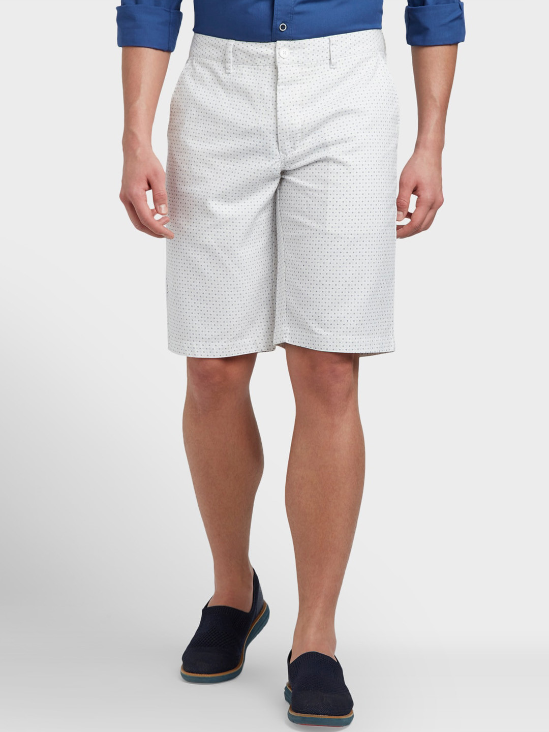 Buy ColorPlus Men White Solid Regular Fit Regular Shorts - Shorts for ...