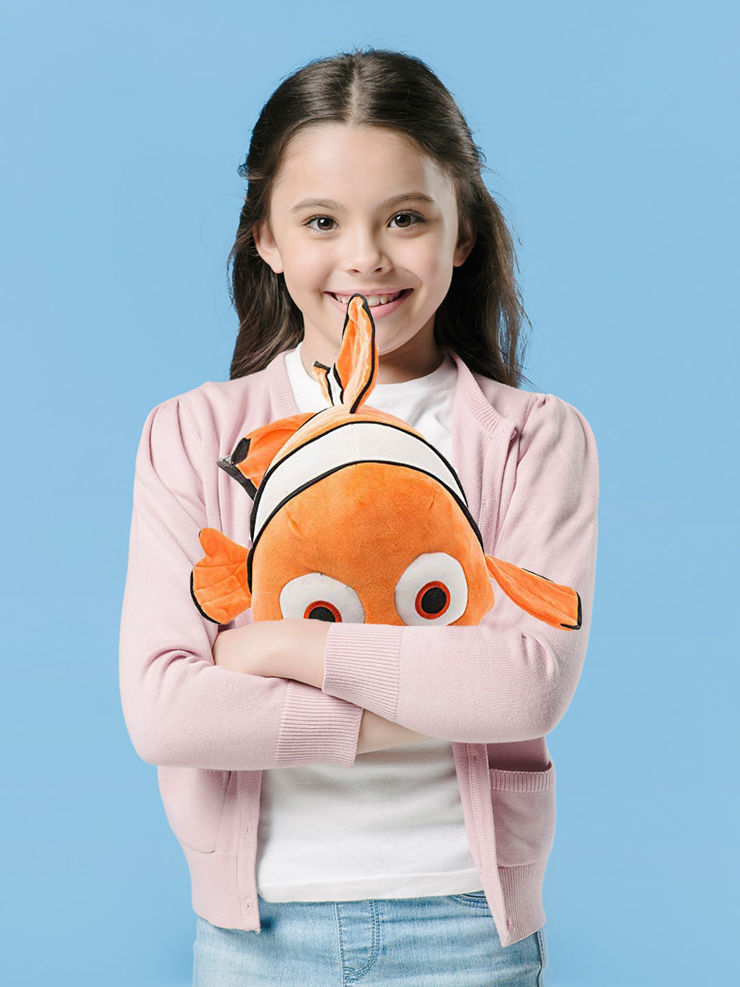 Buy Dimpy Stuff Kids Orange & White Cartoon Character Nemo Fish Stuffed ...