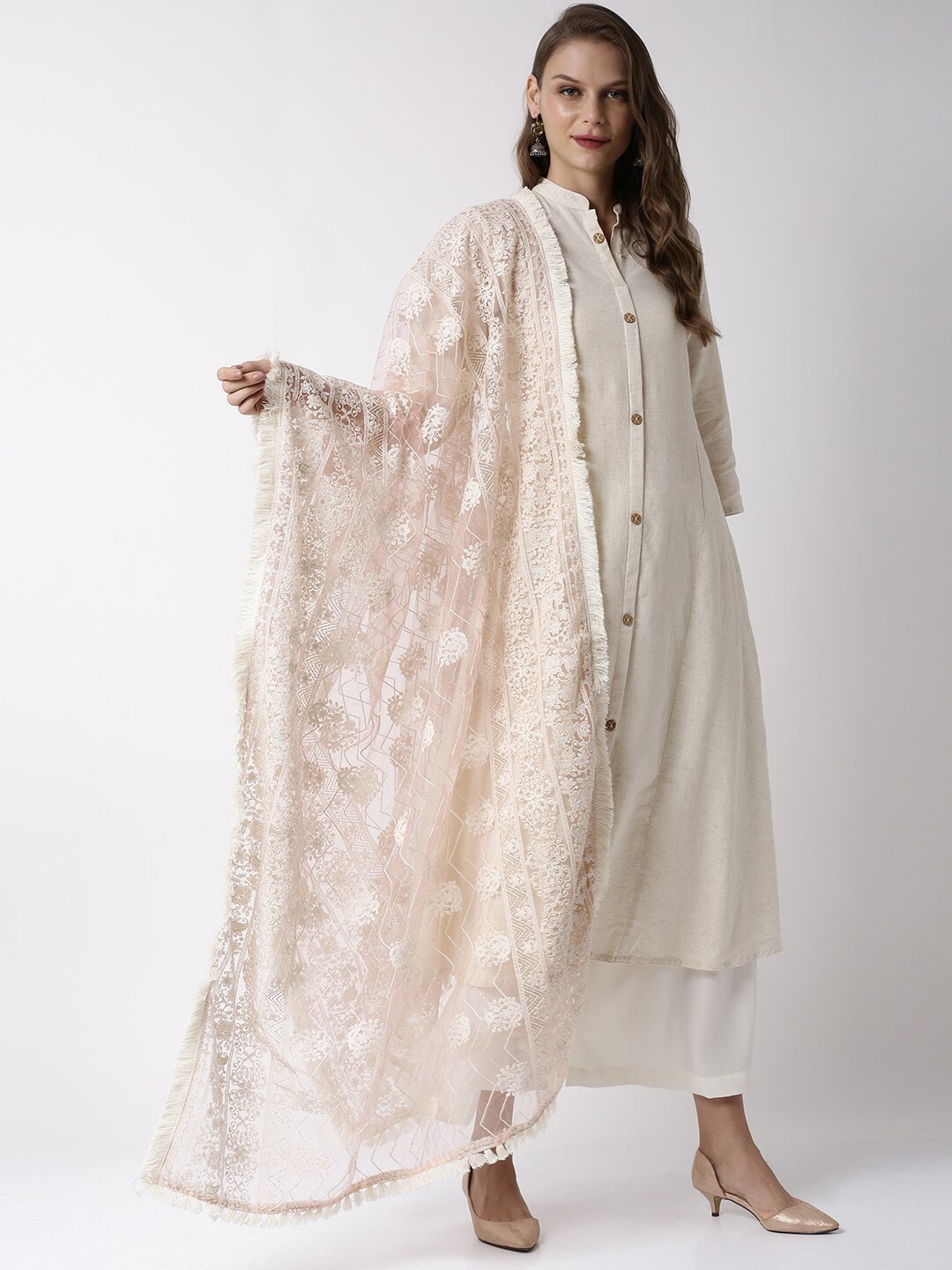 Buy Soch Cream Coloured Embroidered Net Dupatta - Dupatta for Women ... Buy Soch Cream Coloured Embroidered Net Dupatta - Dupatta for Women ...