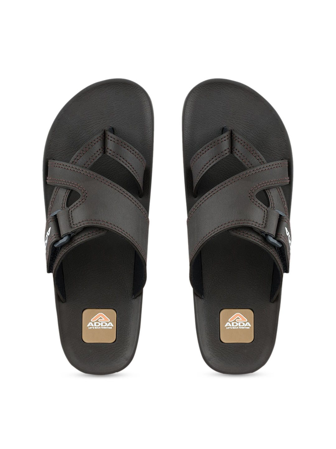 Buy Adda Men Brown Solid Comfort Sandals - Sandals for Men 12759772 ...