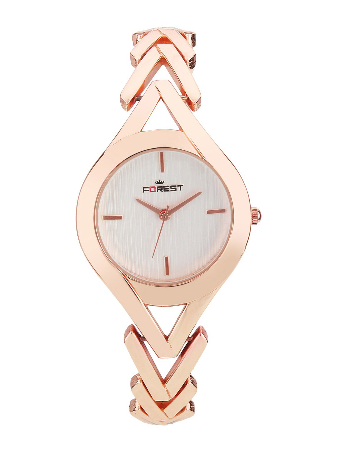 Buy FOREST Women White & Rose Gold_Plated Analogue Watch FR 458 CR ...