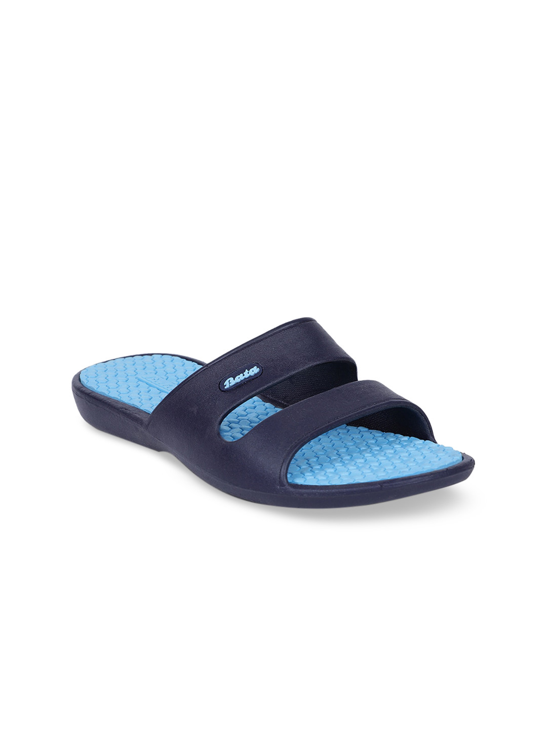 Buy Sandak By Bata Women Navy Blue Sliders - Flip Flops for Women ...