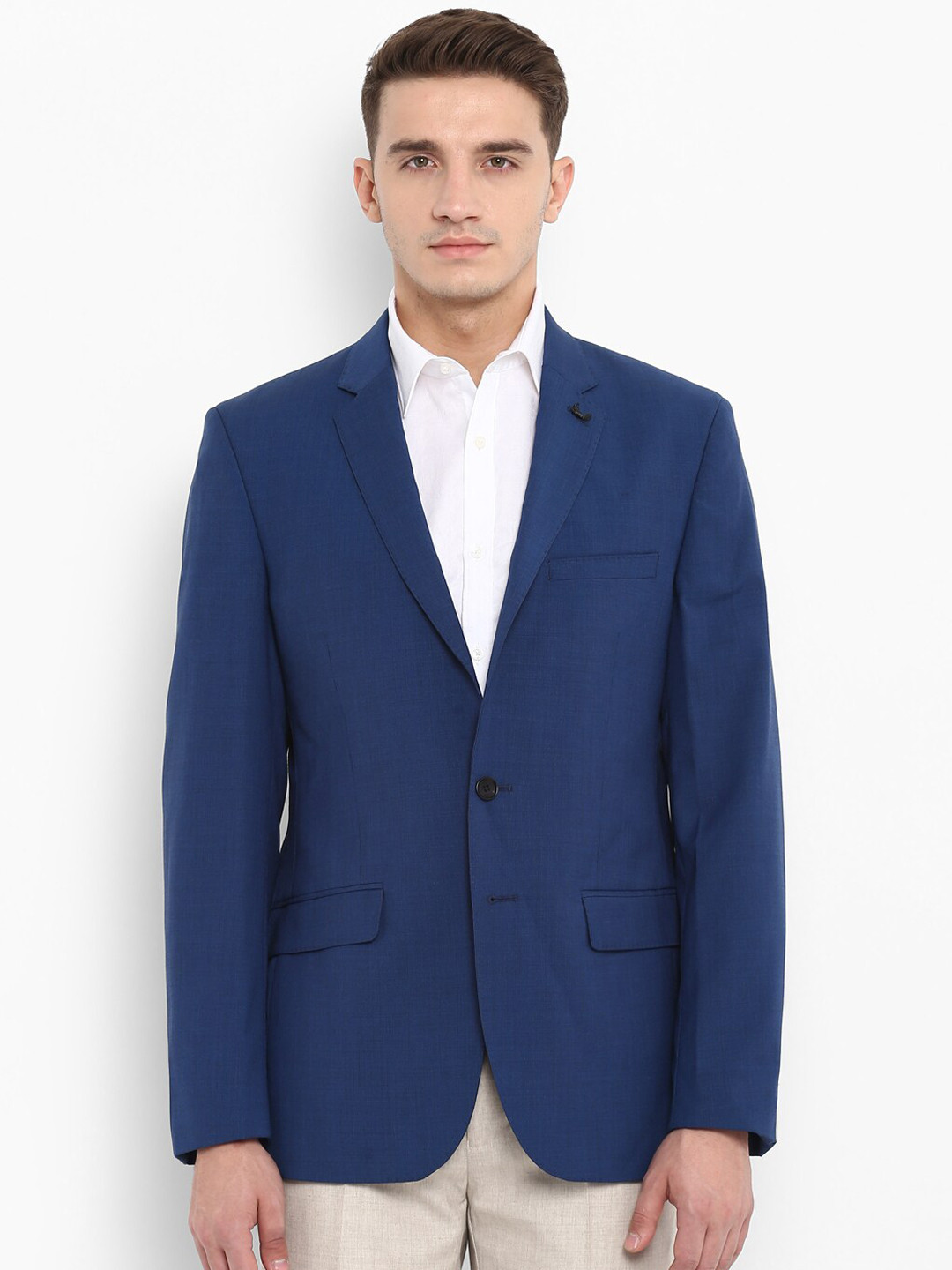 Buy Raymond Men Blue Solid Single Breasted Formal Suit - Suits for Men ...
