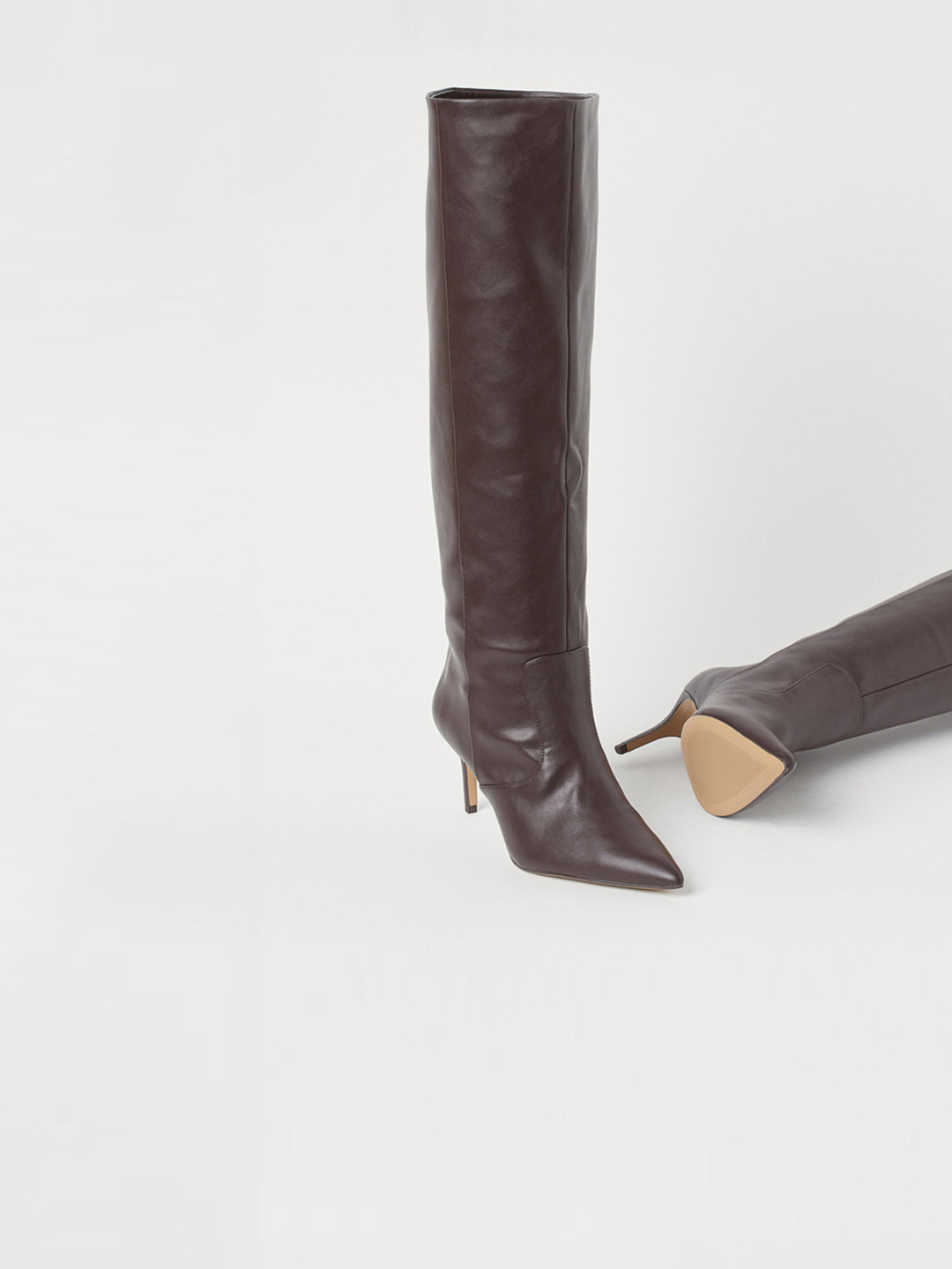 Buy H&M Women Burgundy Knee High Boots - Boots for Women 12785308 | Myntra