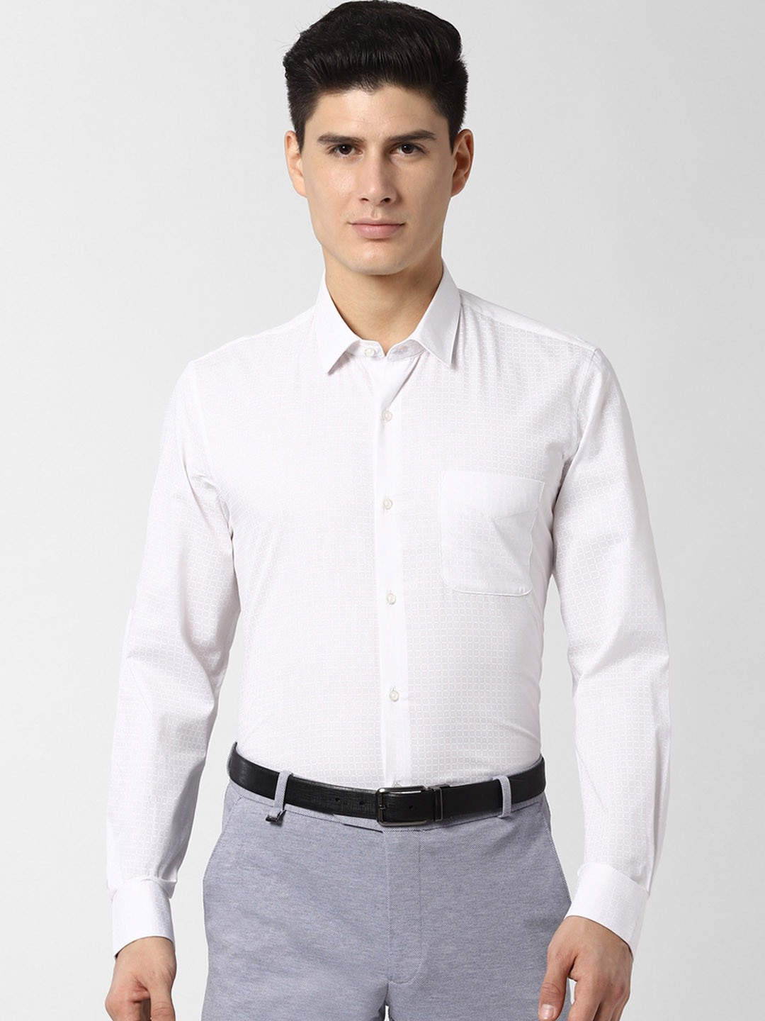 Buy Peter England Men White Slim Fit Solid Formal Shirt - Shirts for ...