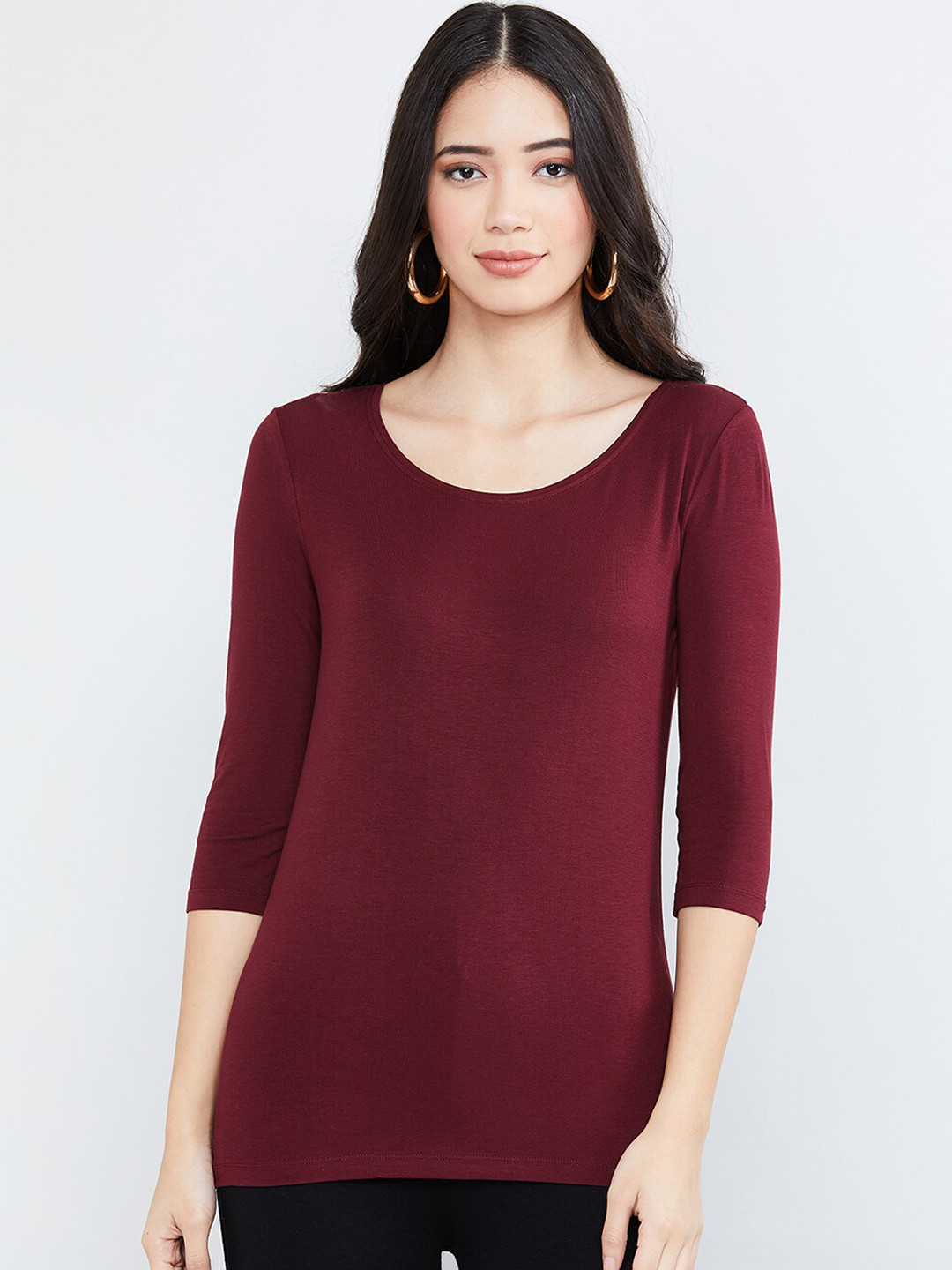 Buy Max Women Maroon Solid Top - Tops for Women 12636300 | Myntra