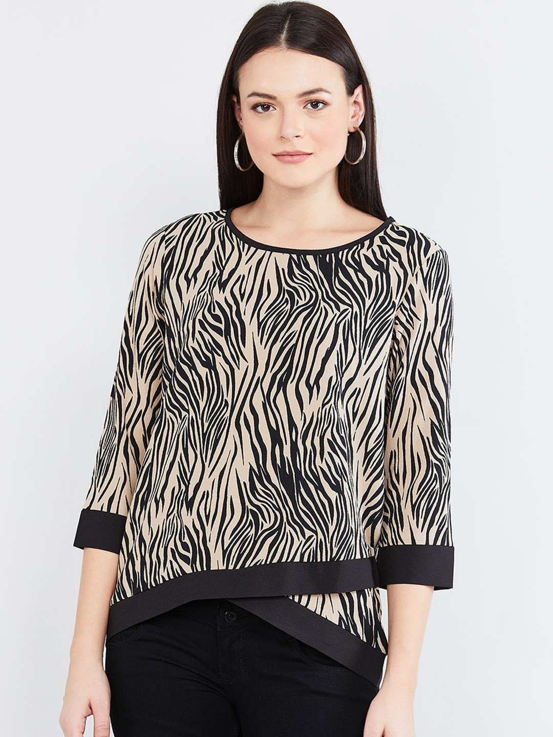 Buy Max Women Beige Printed Top - Tops for Women 12636564 | Myntra