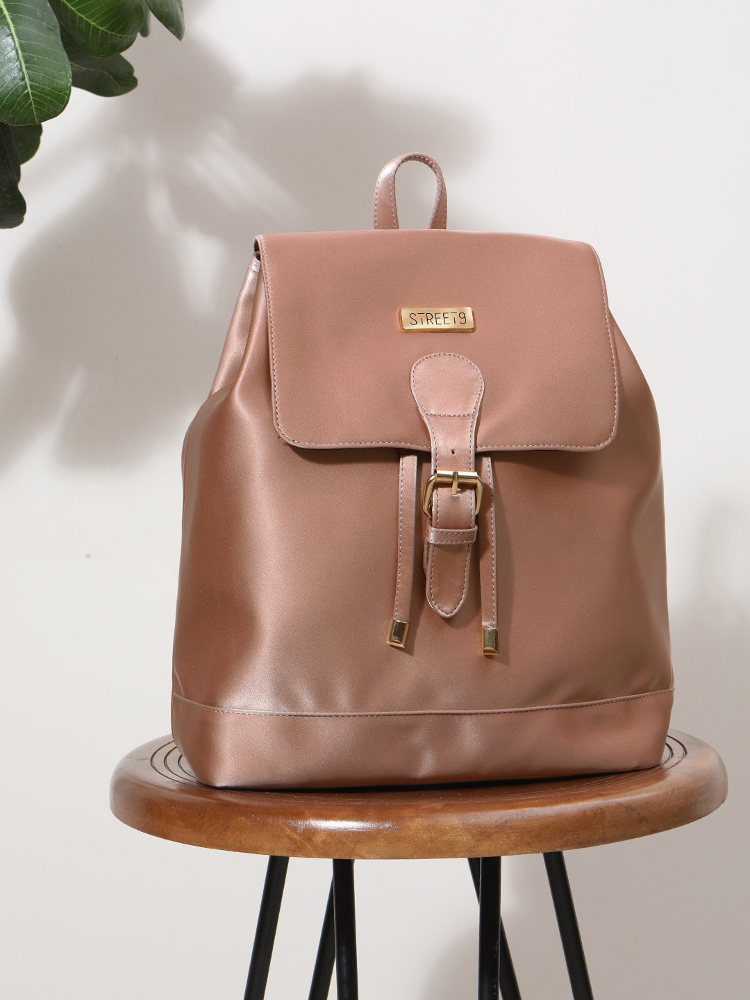 Buy STREET 9 Women Copper Toned Solid Backpack - Backpacks for Women ...