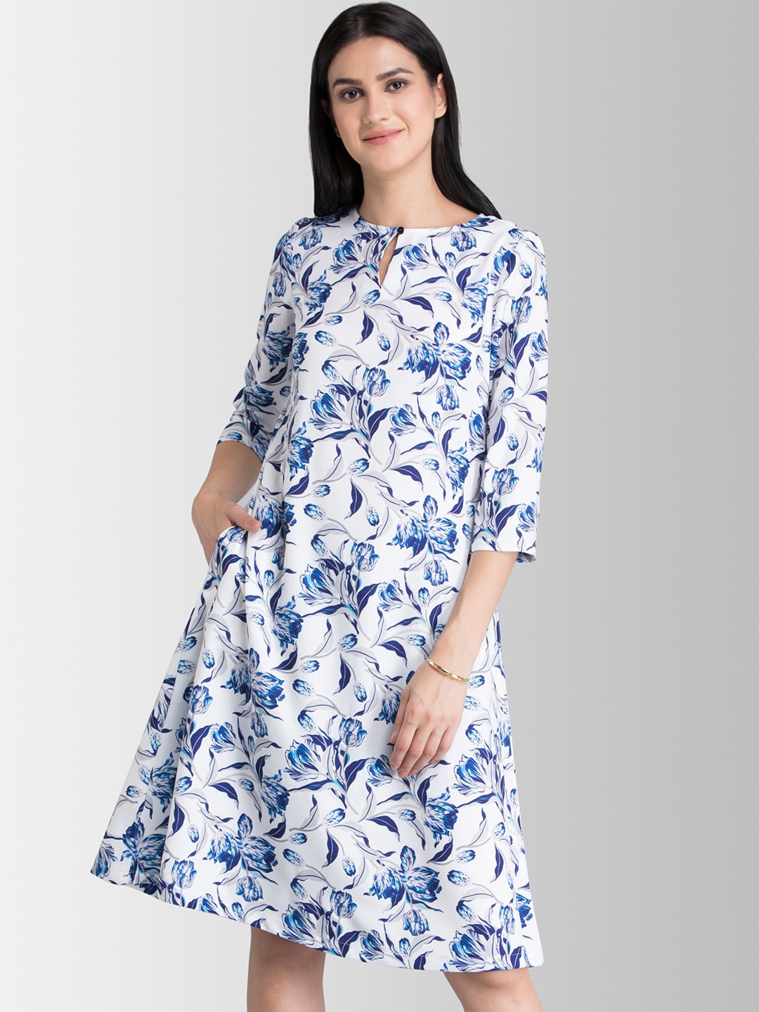 Buy FableStreet Women White Printed Fit And Flare Dress - Dresses for ... Buy FableStreet Women White Printed Fit And Flare Dress - Dresses for ...