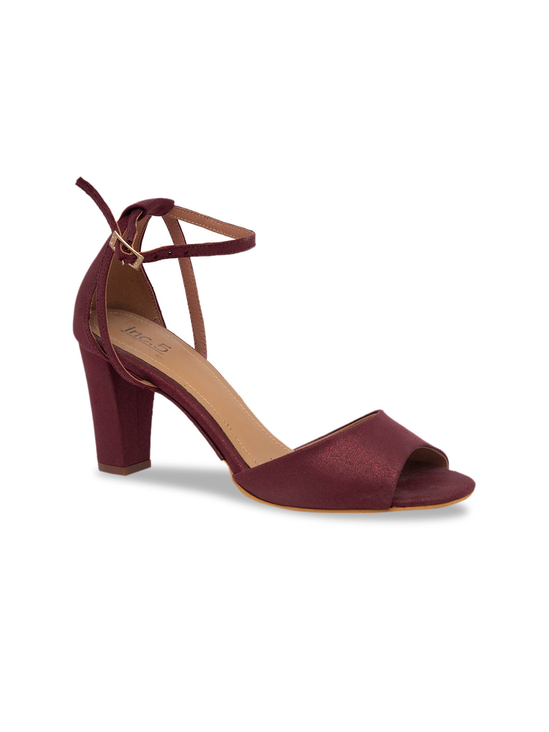 Buy Inc 5 Women Maroon Solid Peep Toes - Heels for Women 12815056 | Myntra