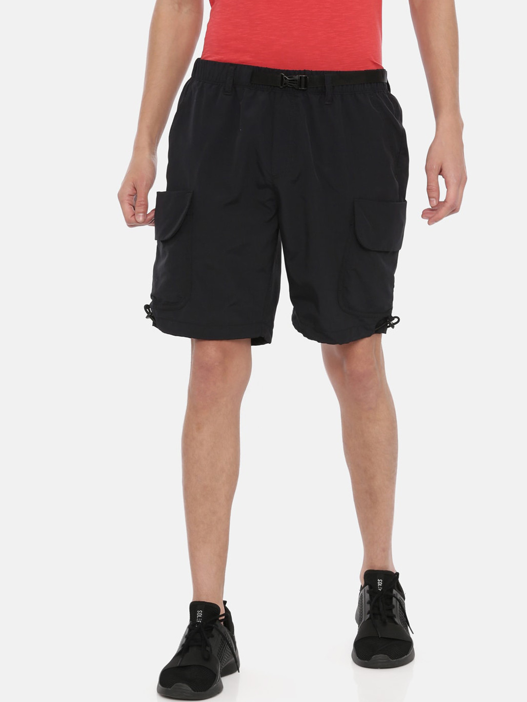 Buy Breakbounce Men Black Solid Slim Fit Cargo Shorts - Shorts for Men ...