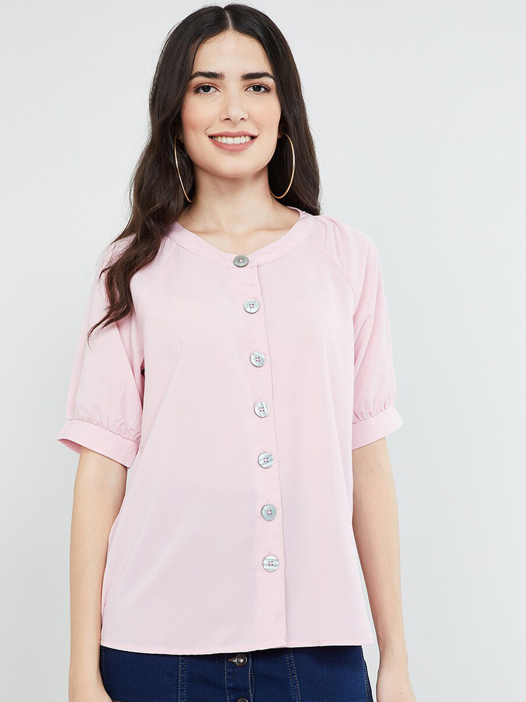 Buy Max Women Pink Solid Top - Tops for Women 12636288 | Myntra