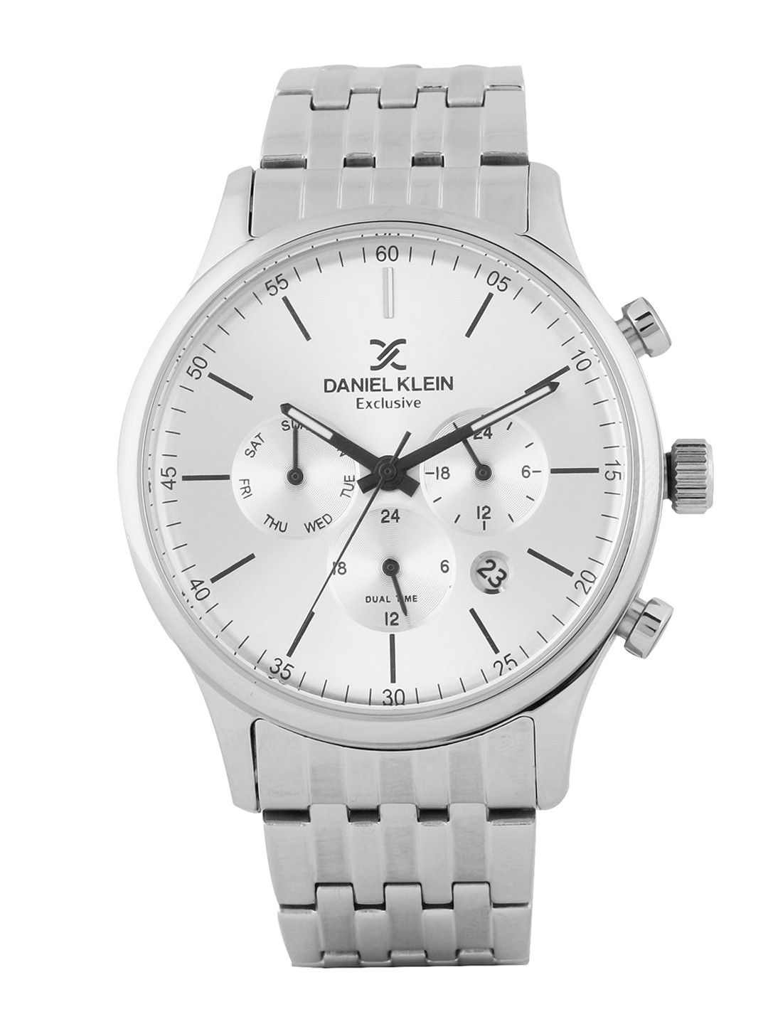 Buy Daniel Klein Men Silver Toned Analogue Watch - Watches for Men ...