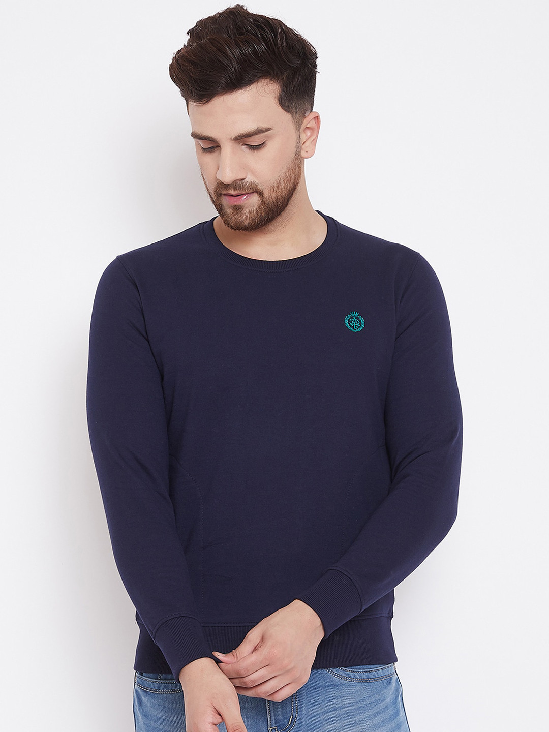 Buy Adobe Men Navy Blue Solid Sweatshirt - Sweatshirts for Men 12857148 ...