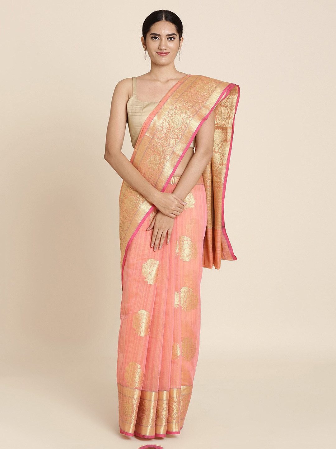 Buy Koskii Pink Woven Design Art Silk Saree - Sarees for Women 12633958 ...