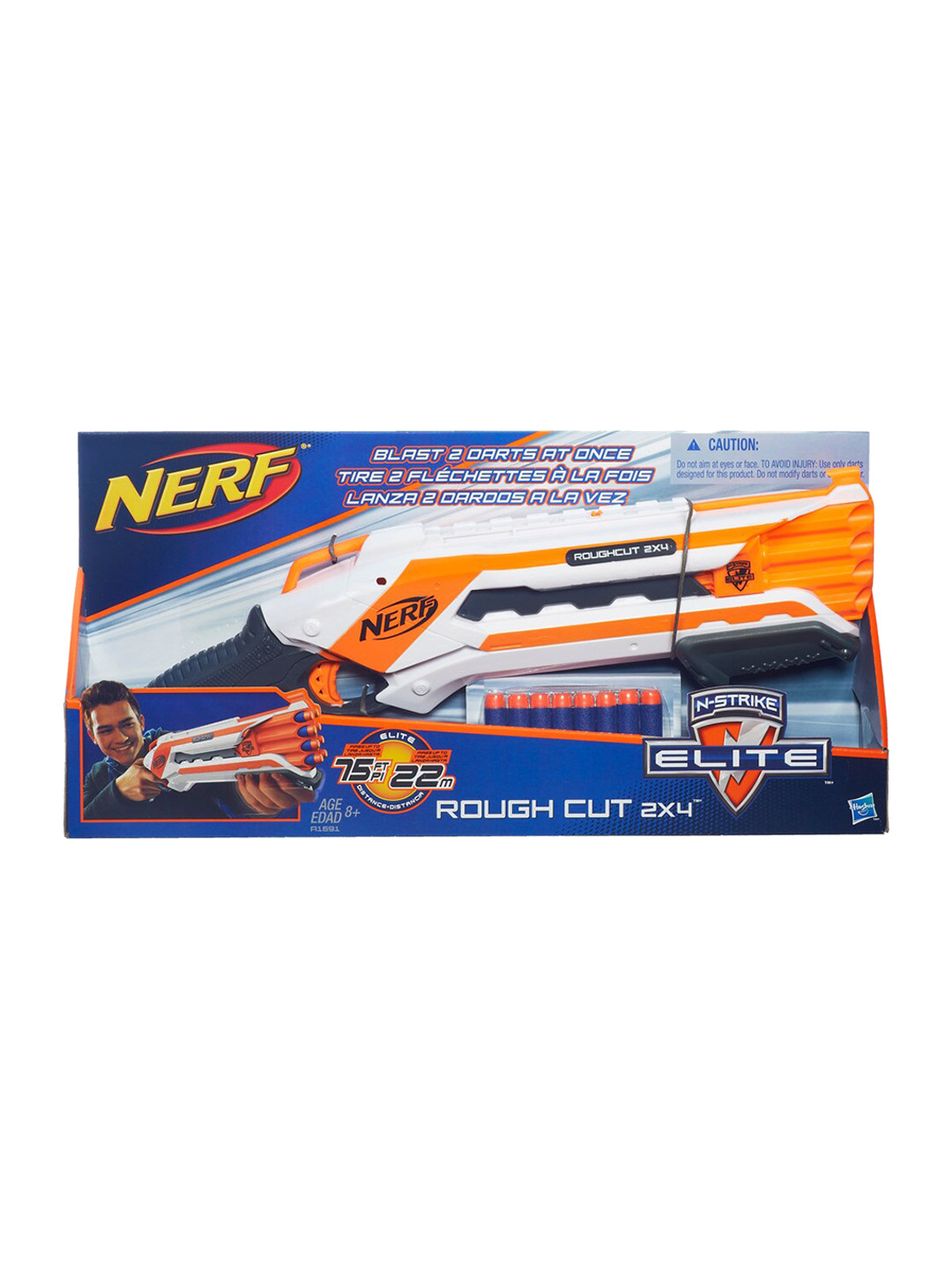 Buy NERF Kids White & Orange N Strike Elite Rough Cut 2X4 Blaster ...