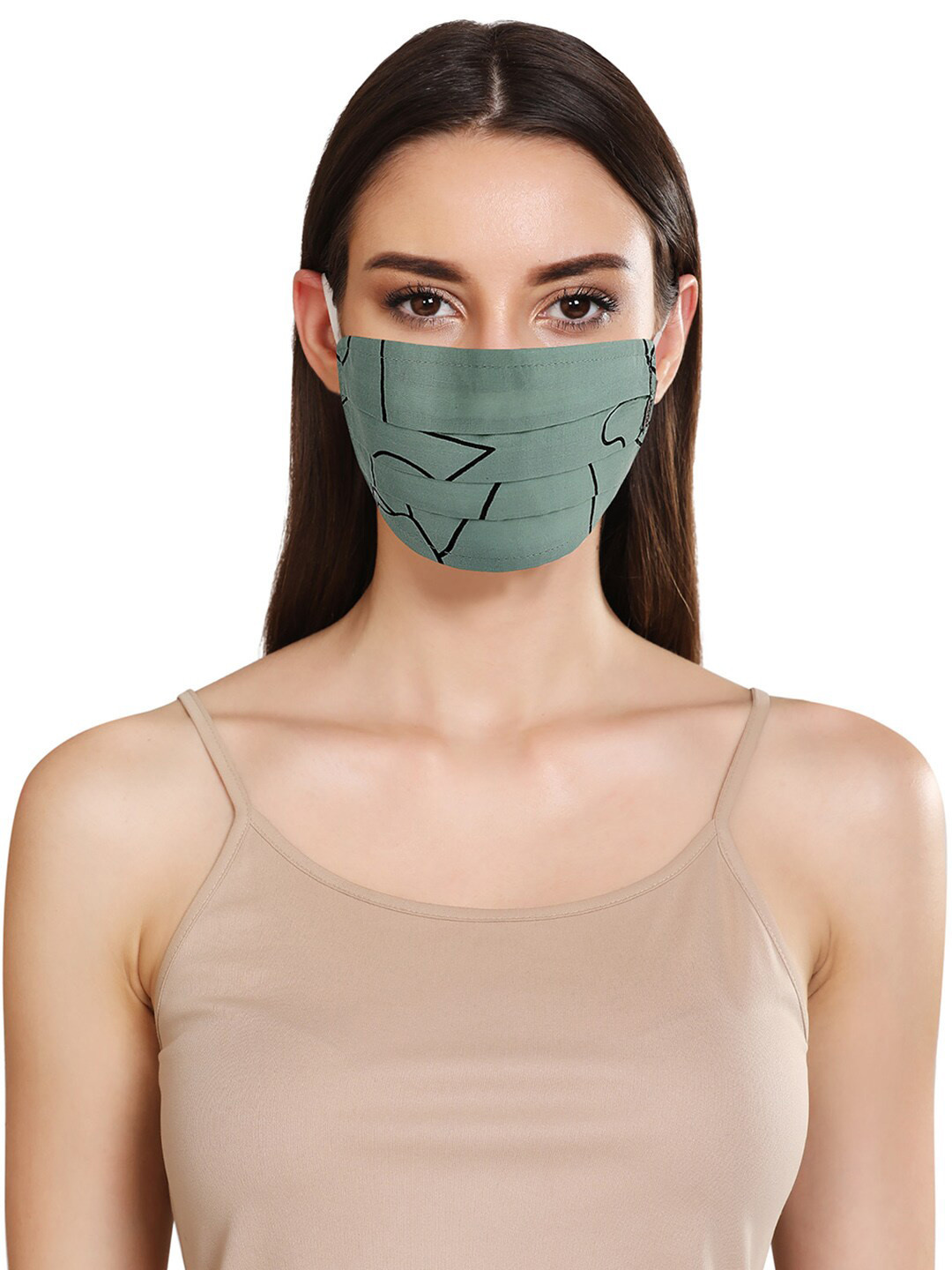 Buy Kazo Unisex Green Printed 3 Ply Reusable Outdoor Masks - Outdoor ...