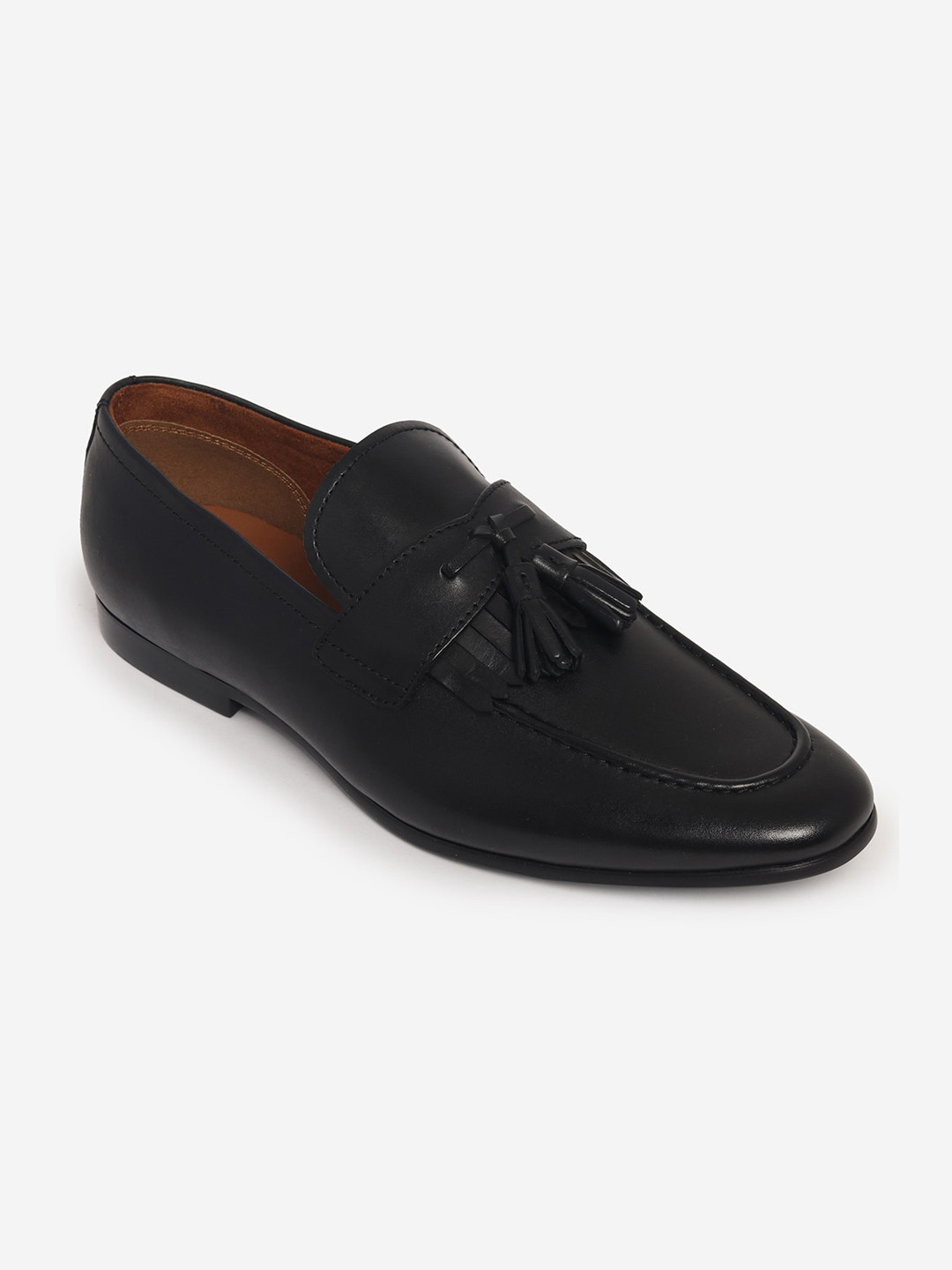 Buy ALDO Men Black Solid Leather Loafers - Casual Shoes for Men ...
