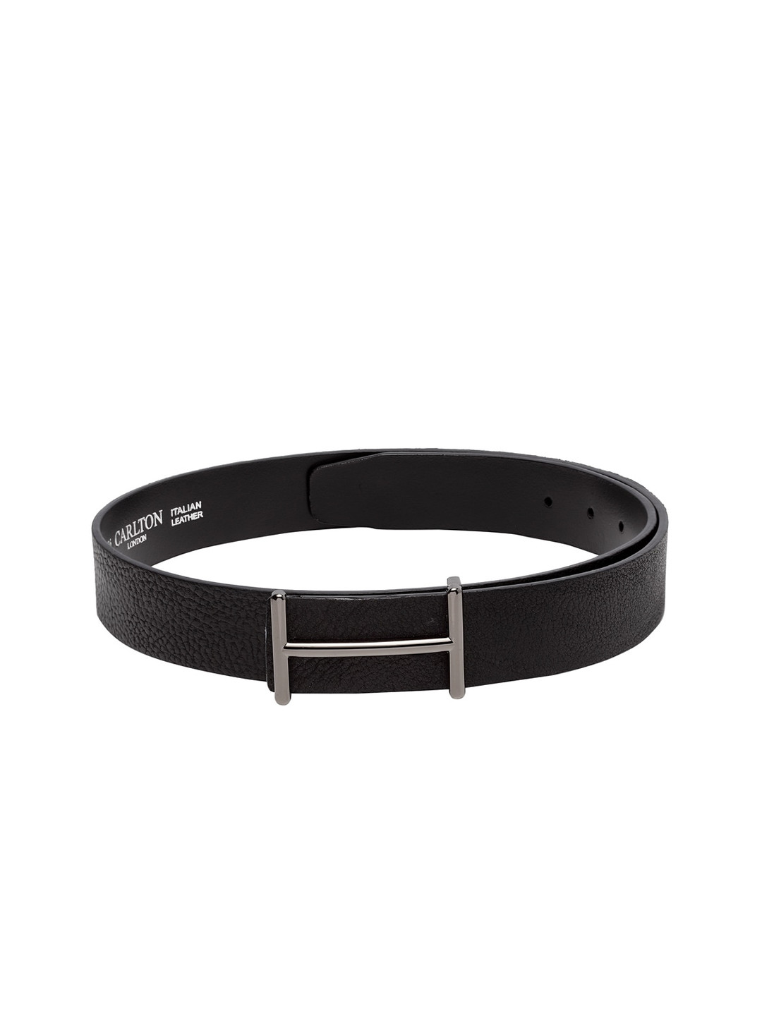 Buy Carlton London Men Black Solid Leather Belt - Belts for Men ...