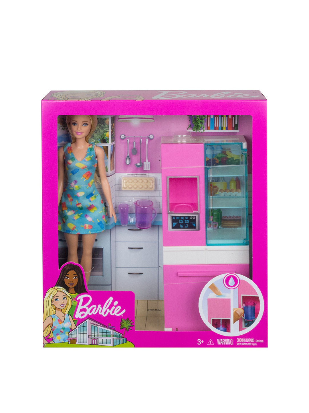 Buy Barbie Kids Blue & Pink Estate Refrigerator Playset - Soft Toys And ...