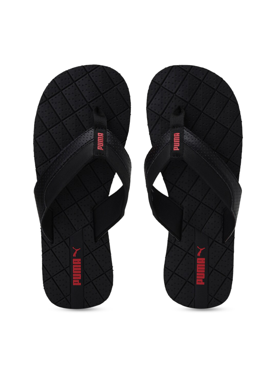 Buy Puma Men Black Solid Thong Flip Flops - Flip Flops for Men 12692738 ...