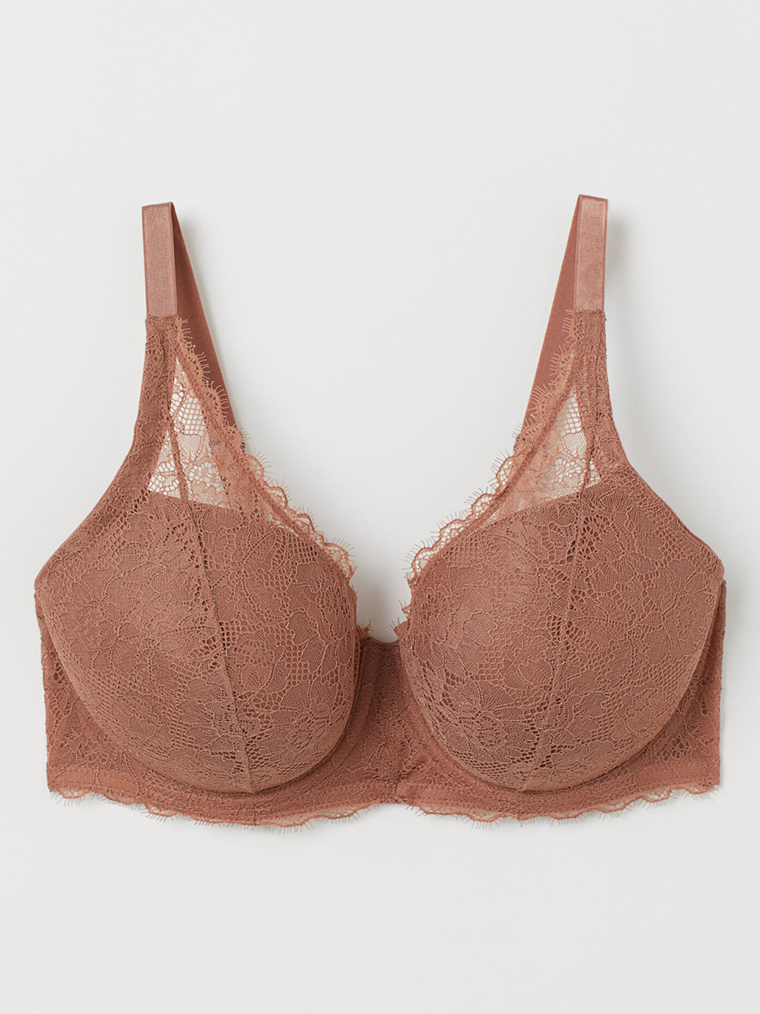 Buy H&M Women Beige Padded Underwired Lace Bra - Bra for Women 12869404 ...