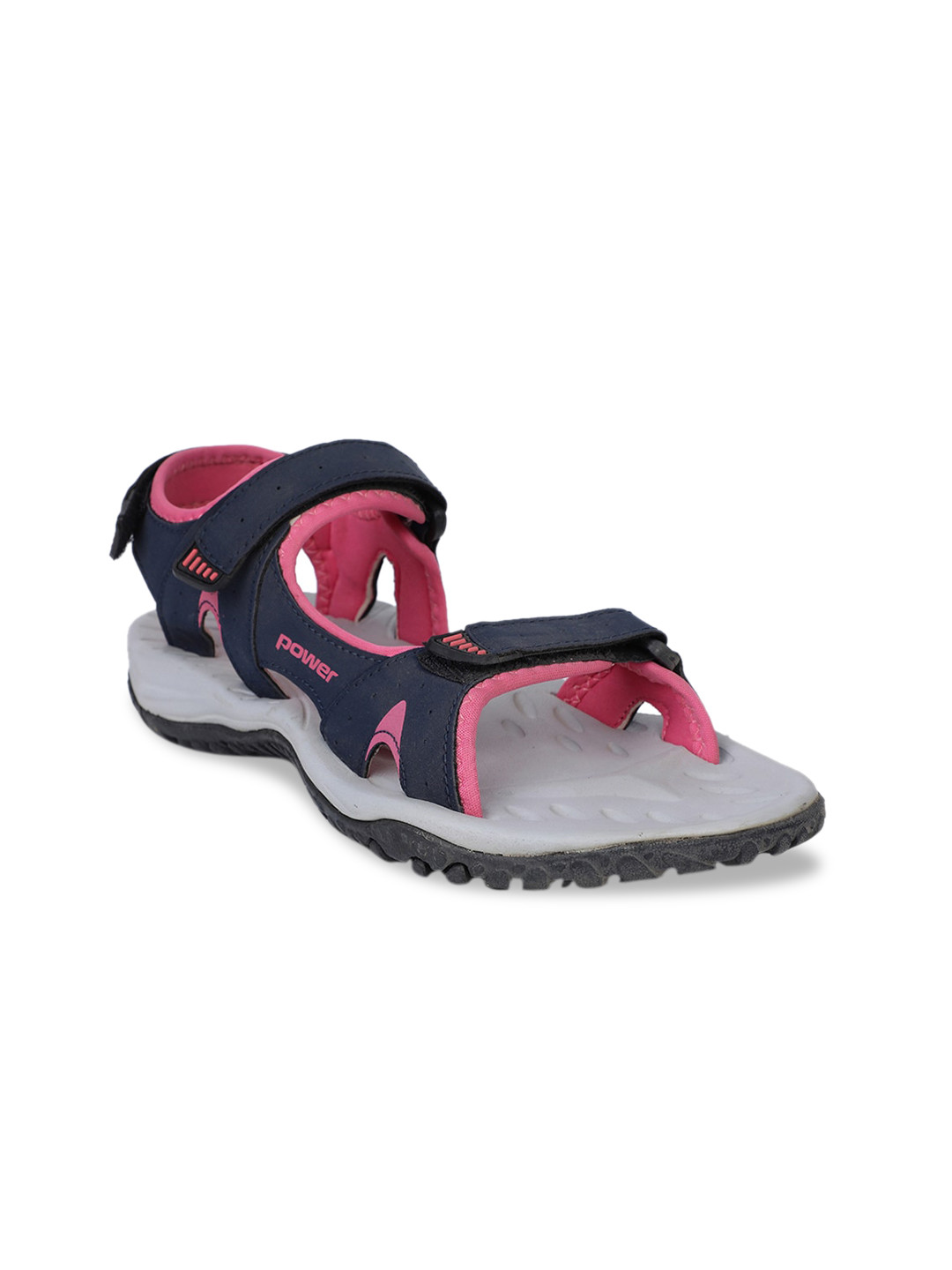 Buy Power Women Navy Blue & Grey Colourblocked Sports Sandals - Sports ...