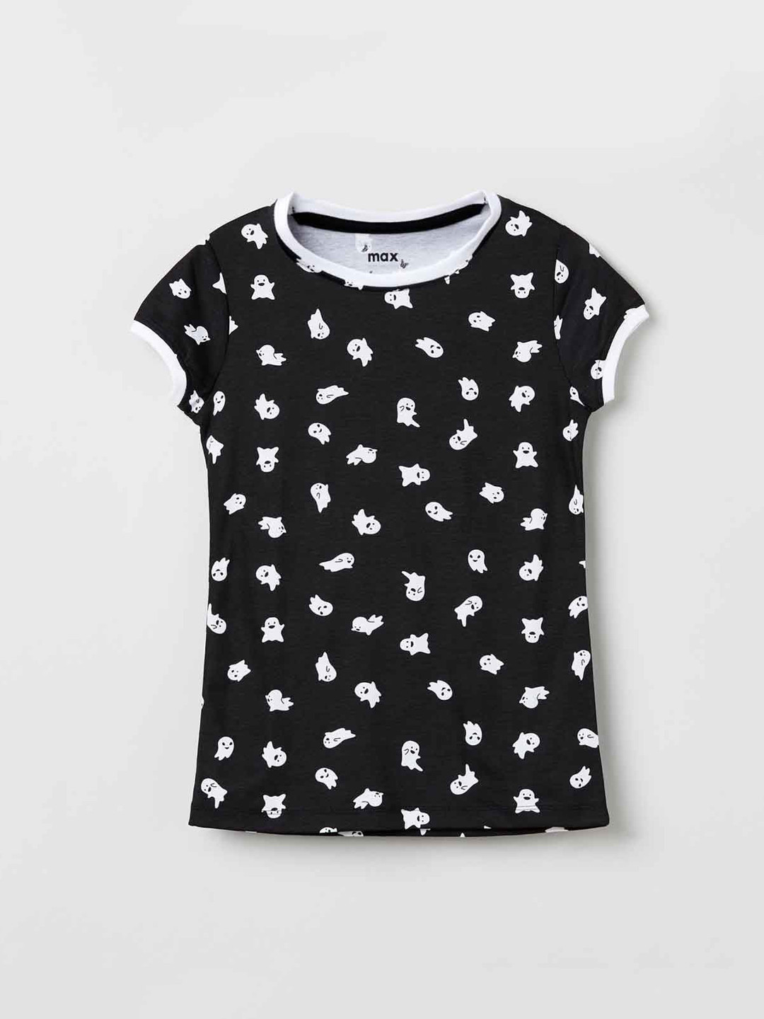 Buy Max Girls Black Printed Top - Tops for Girls 12937038 | Myntra