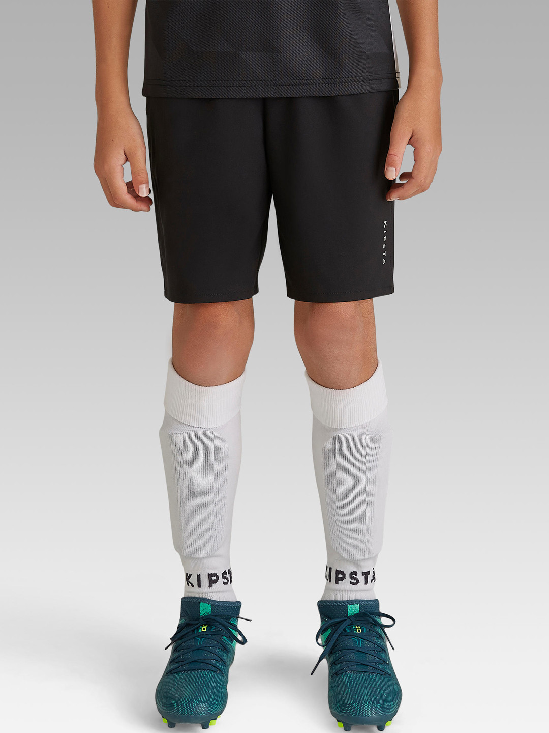 Buy Kipsta By Decathlon Kids Black Solid Regular Fit Football Shorts ...